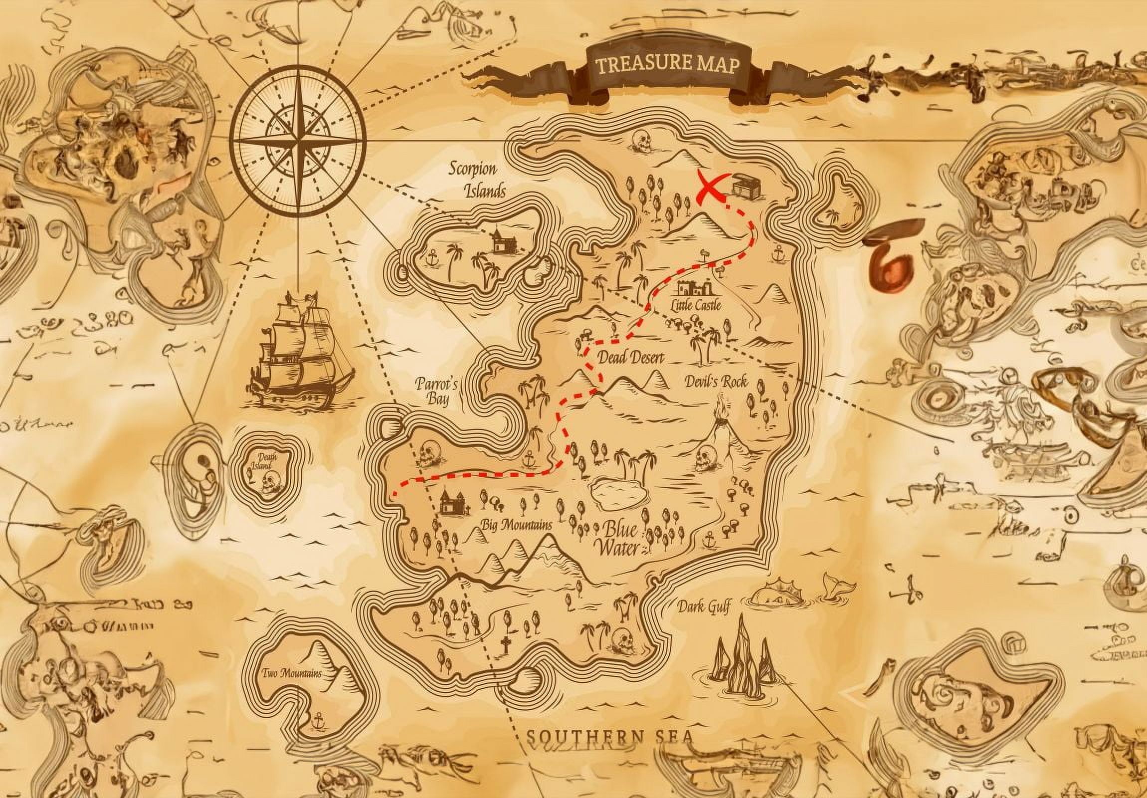 Map Background Photo Explore Photography Backdrops Pirate Birthday ...