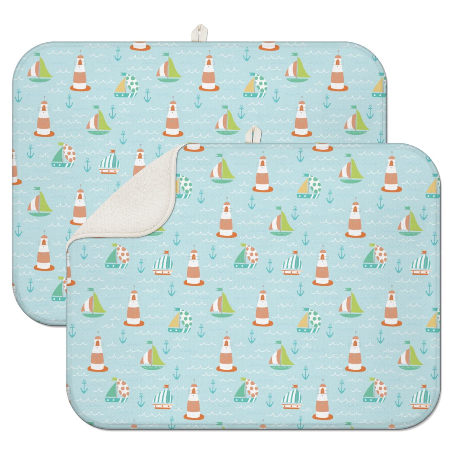 Map Beach Coffee Mat Nautical Anchor Boat Sea Seaside Coastal Marine ...