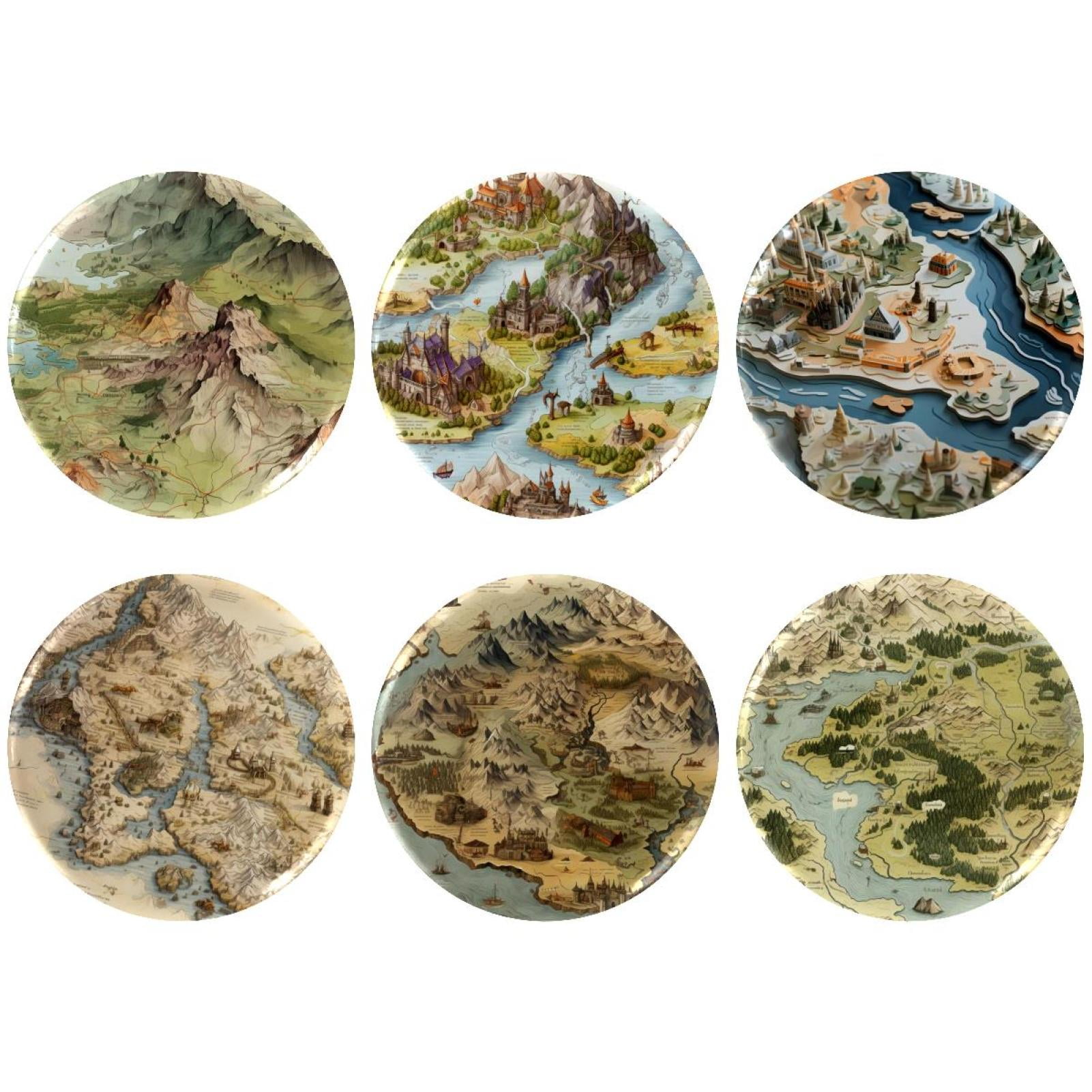 Map Block Badge Button, 2.2 Inches, 6 Pcs - Walmart.com