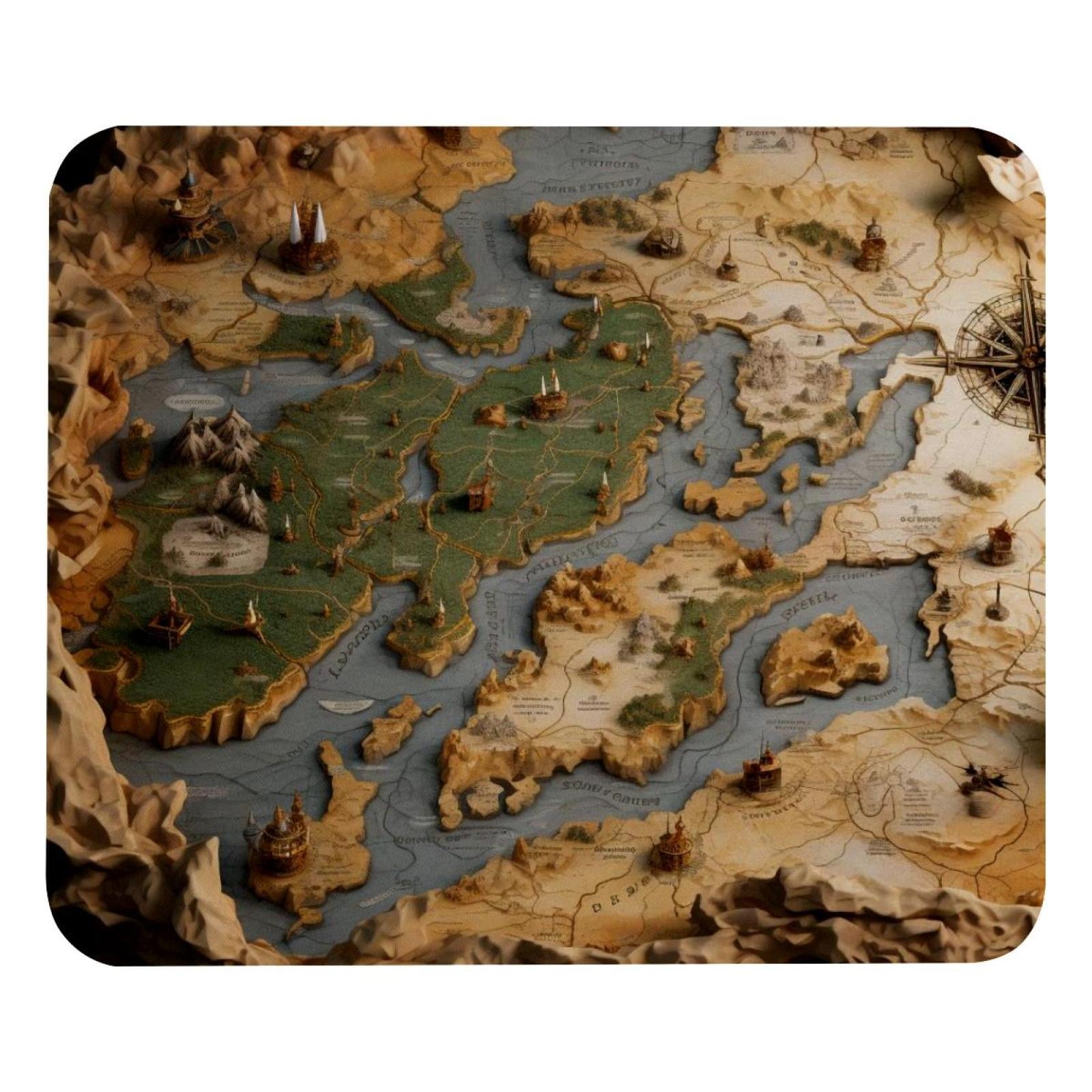 Map Block Computer Mouse Pad,Rubber Mouse Mat for Gaming, Office ...