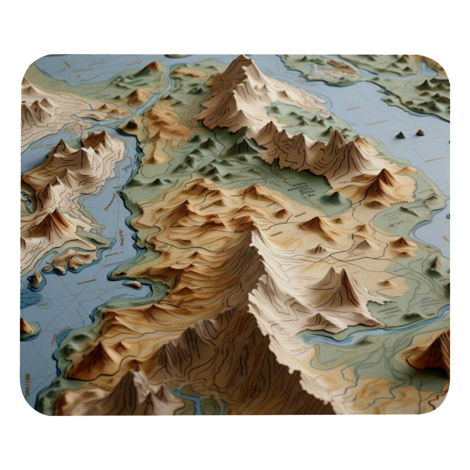 Map Block Mouse Pad, Personality Design Rubber Base for Office Decor ...