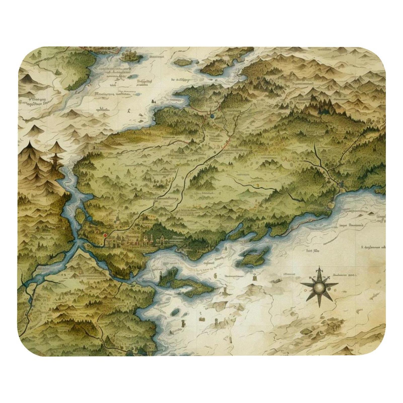 Map Block Mouse Pad, Personality Design Rubber Base for Office Decor ...
