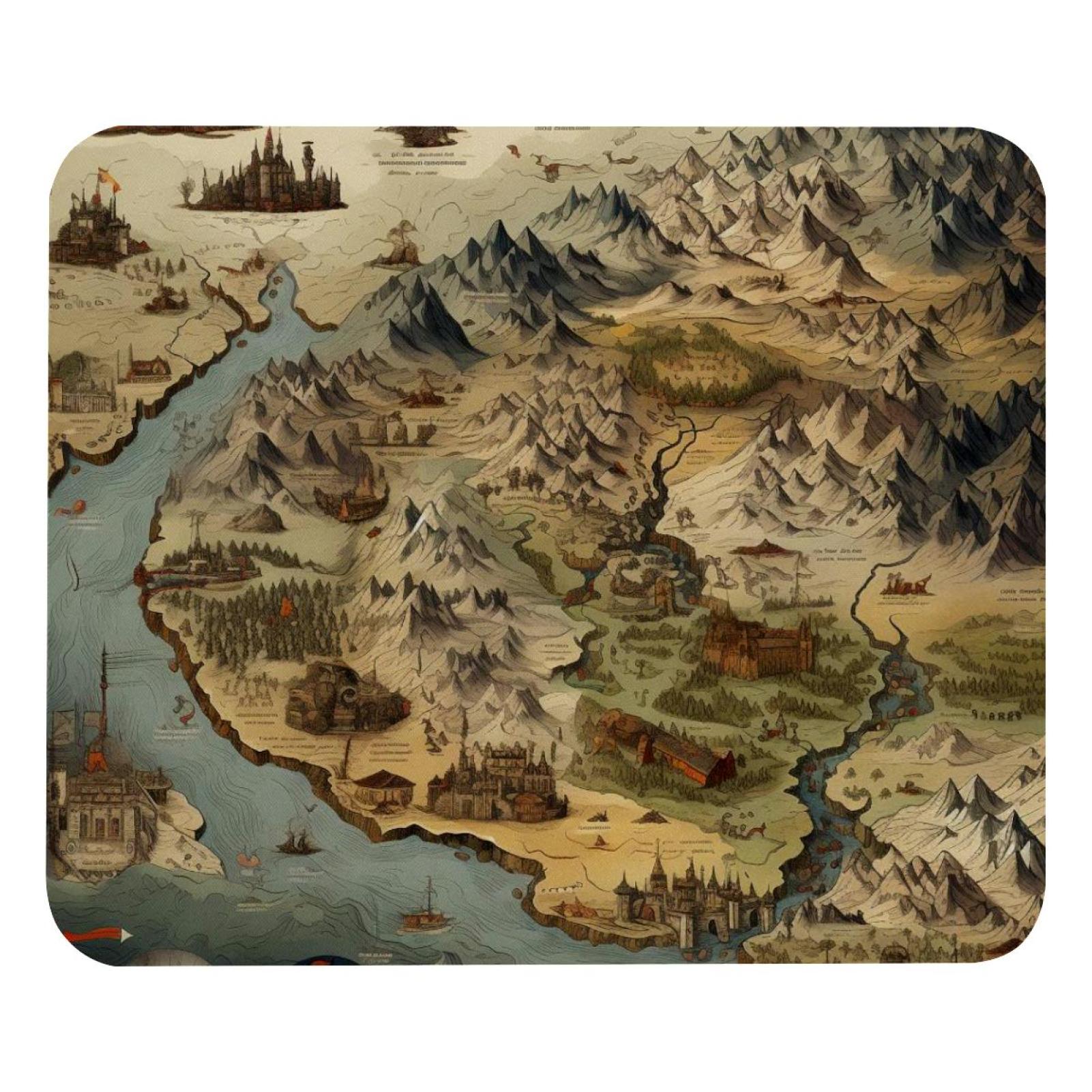Map Block Mouse Pad, Personality Design Rubber Base for Office Decor ...