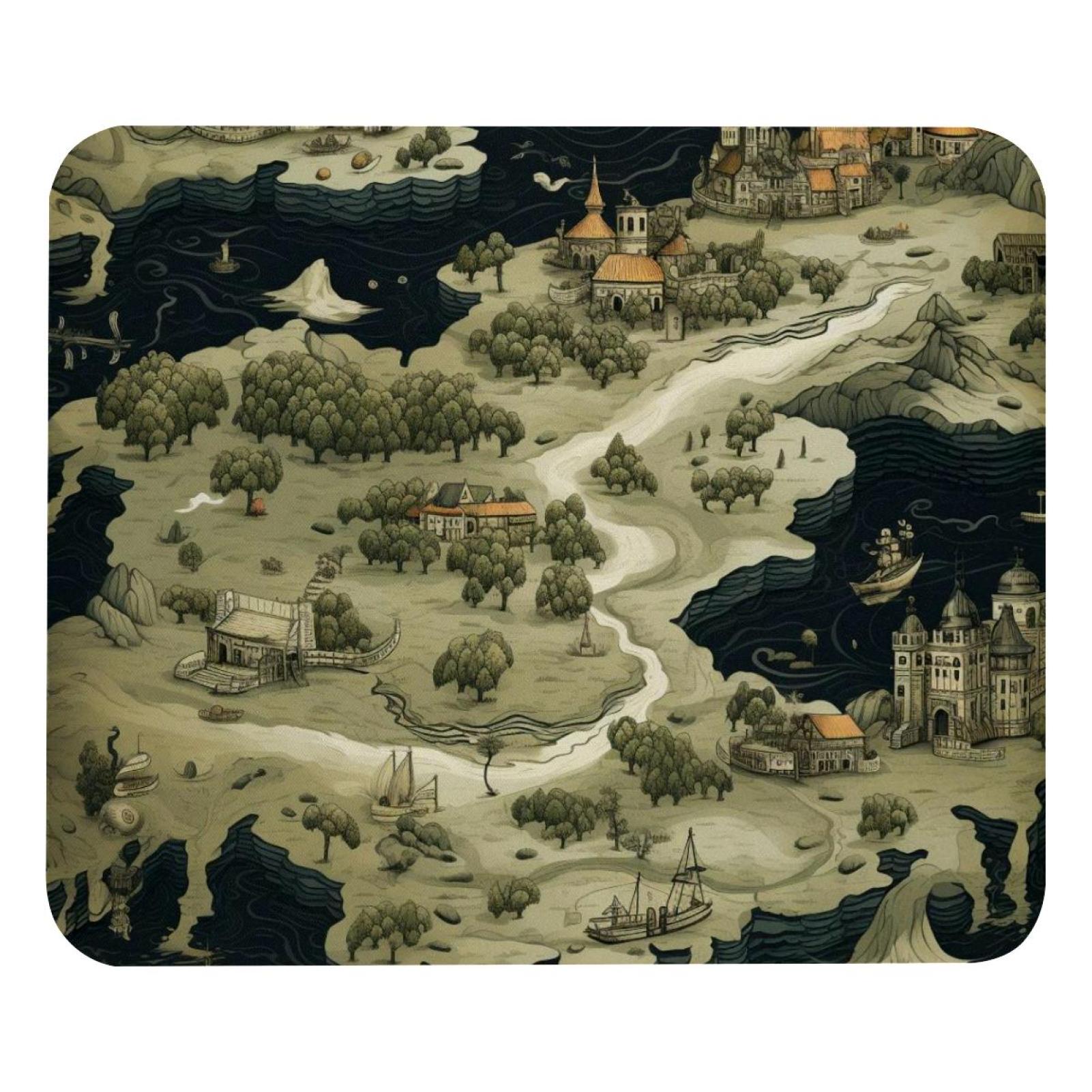 Map Block Mouse Pad, Personality Design Rubber Base for Office Decor ...