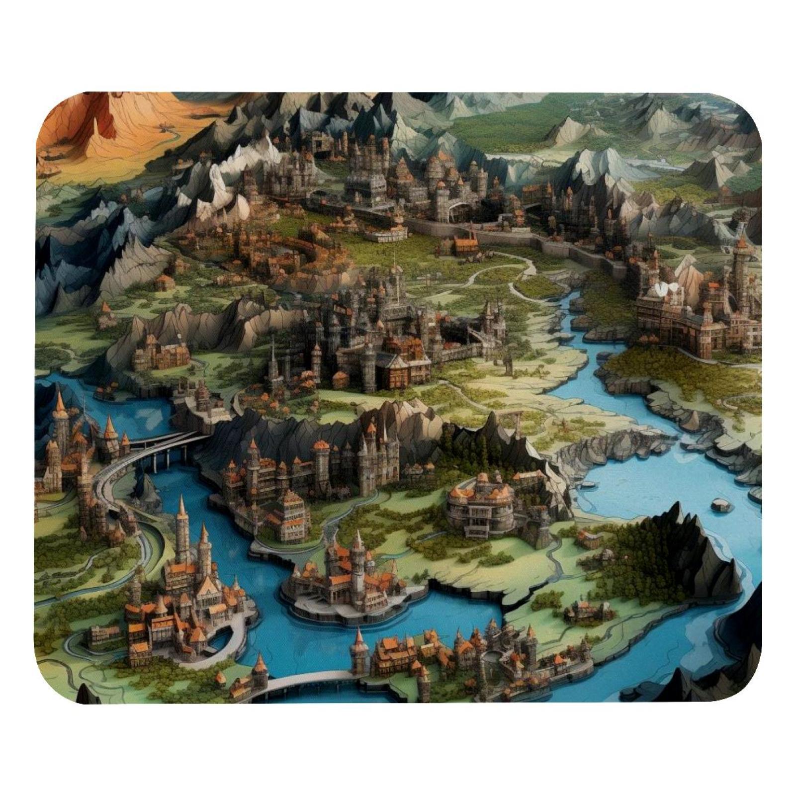 Map Block Mouse Pad, Personality Design Rubber Base for Office Decor ...