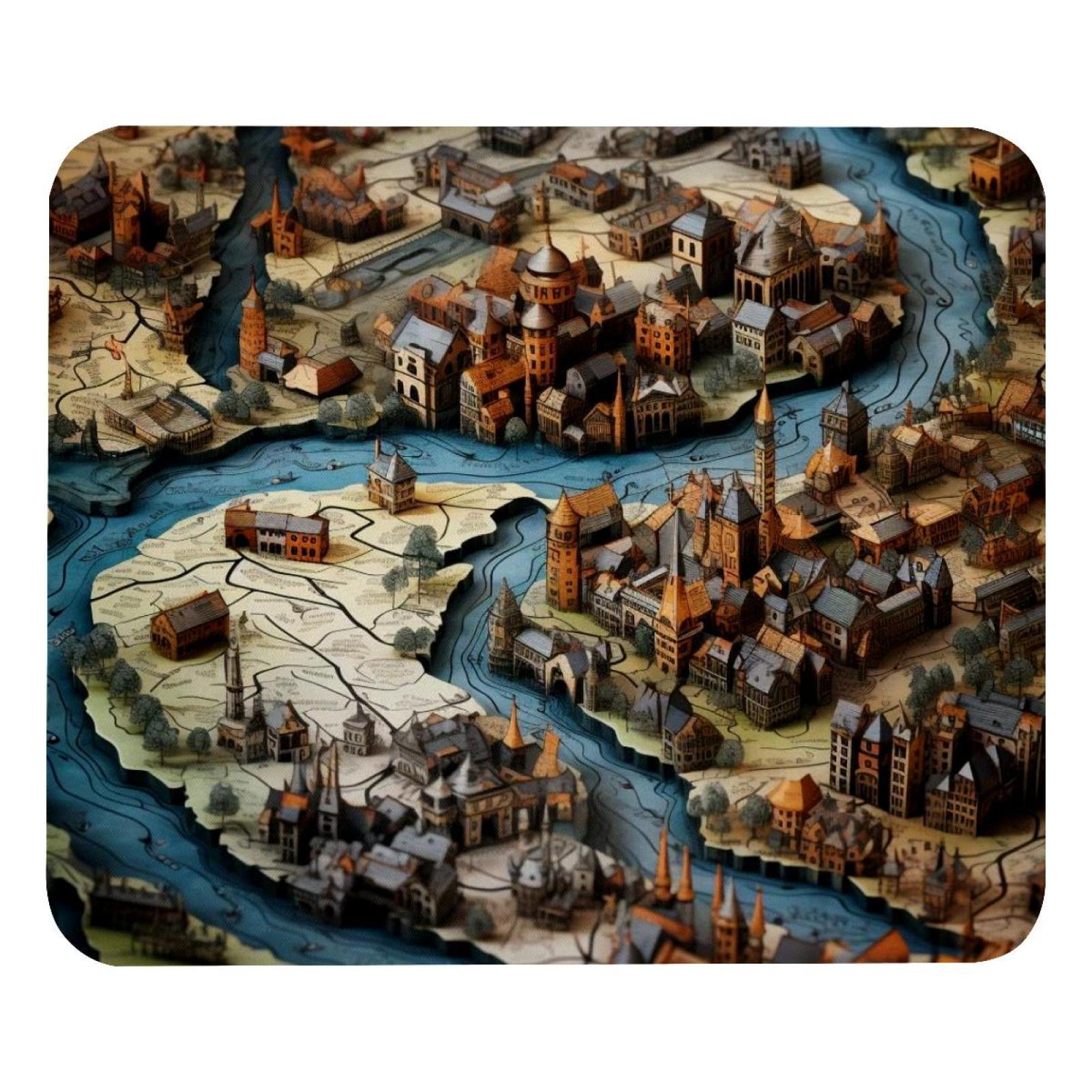 Map Block Mouse Pad, Personality Design Rubber Base for Office Decor ...
