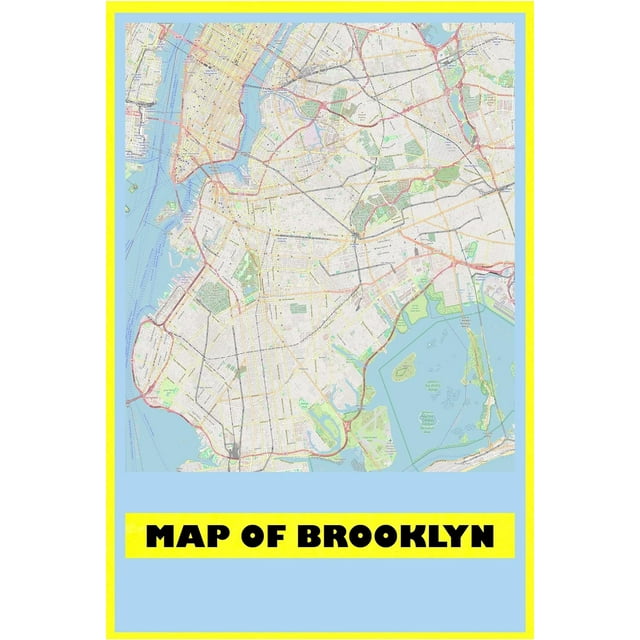 Map of Brooklyn 36x54 with Neighborhoods, Streets, Roads, Highways and ...
