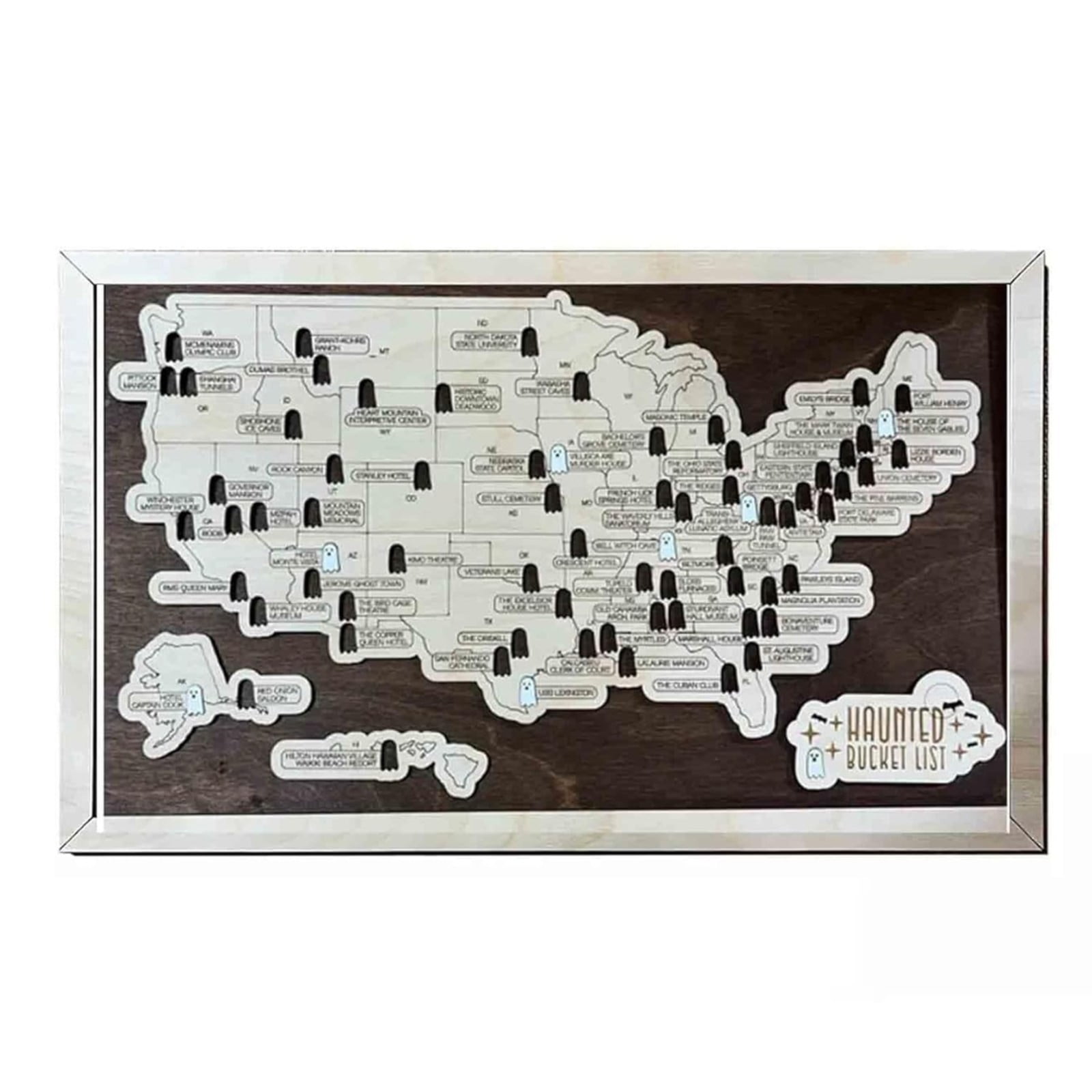 Map Bucket List Map 2024 New Decor Bucket List Map Decor Wood Halloween ...