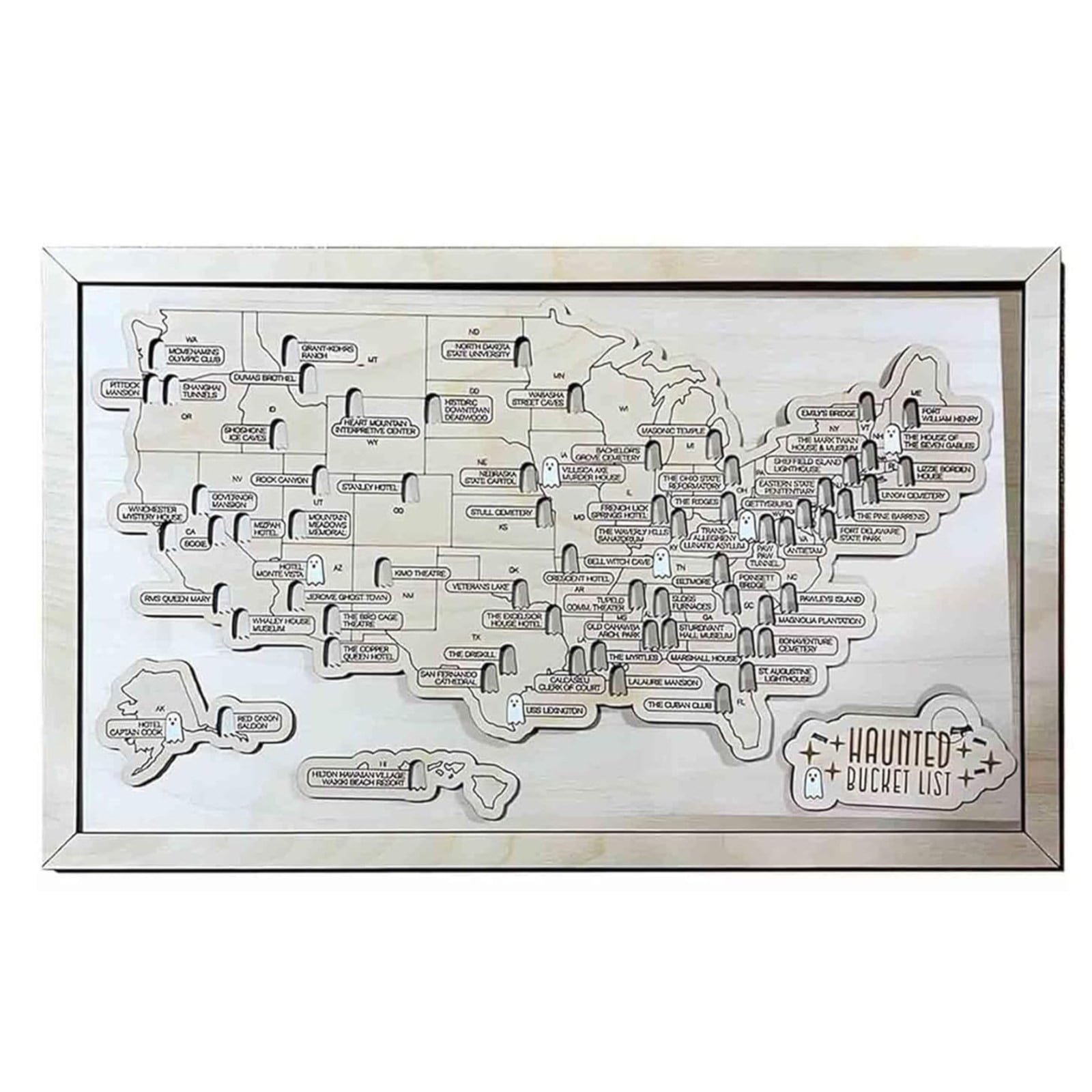 Map Bucket List Map 2024 New Decor Bucket List Map Decor Wood Halloween ...