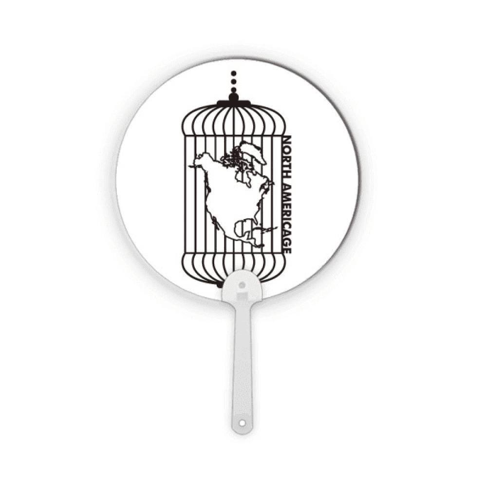 Map Cage Continent North America Plastic Round Handheld Fan Decorations ...