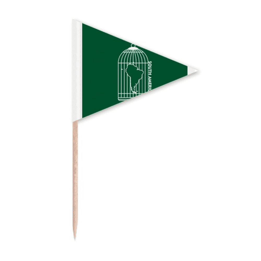 Map Cage Continent South America Toothpick Triangle Cupcake Toppers ...