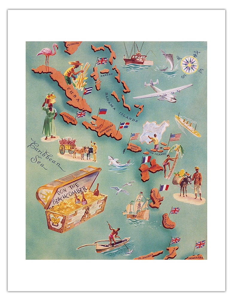 Map of Caribbean Islands - Don the Beachcomber Tiki Bar and Restaurant ...