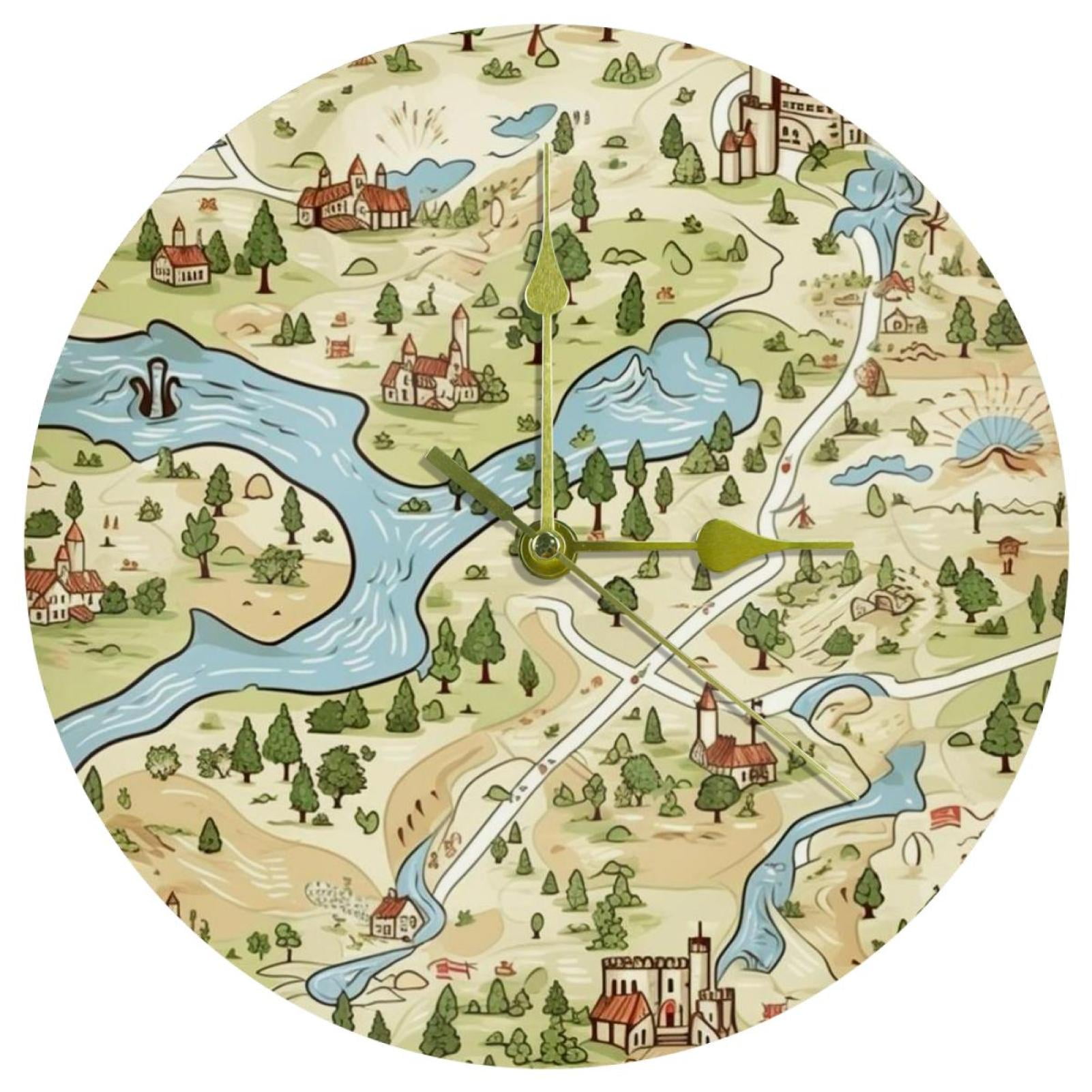 Map Circular Acrylic Wall Clock - Sleek and Stylish Timepiece for ...