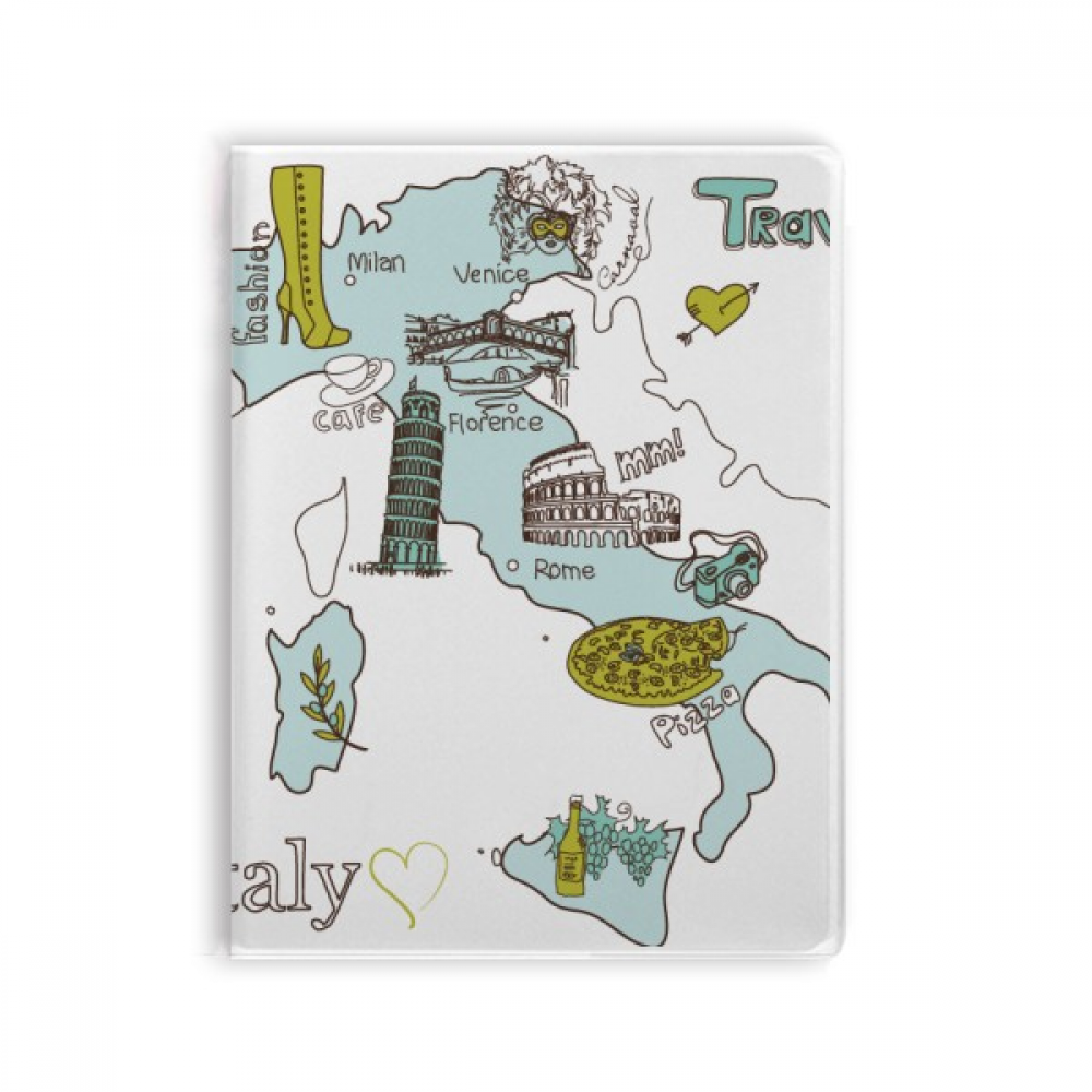 Map City Italy Landmark National Flag Pattern Notebook Gum Cover Diary ...