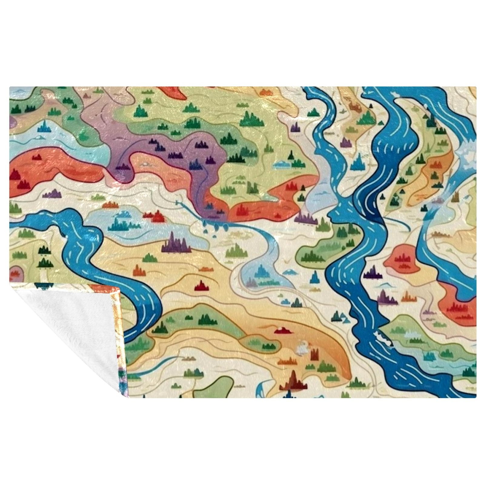 Map Fluffy Microfiber Throw Blanket - Soft and Warm Printed Blanket for ...