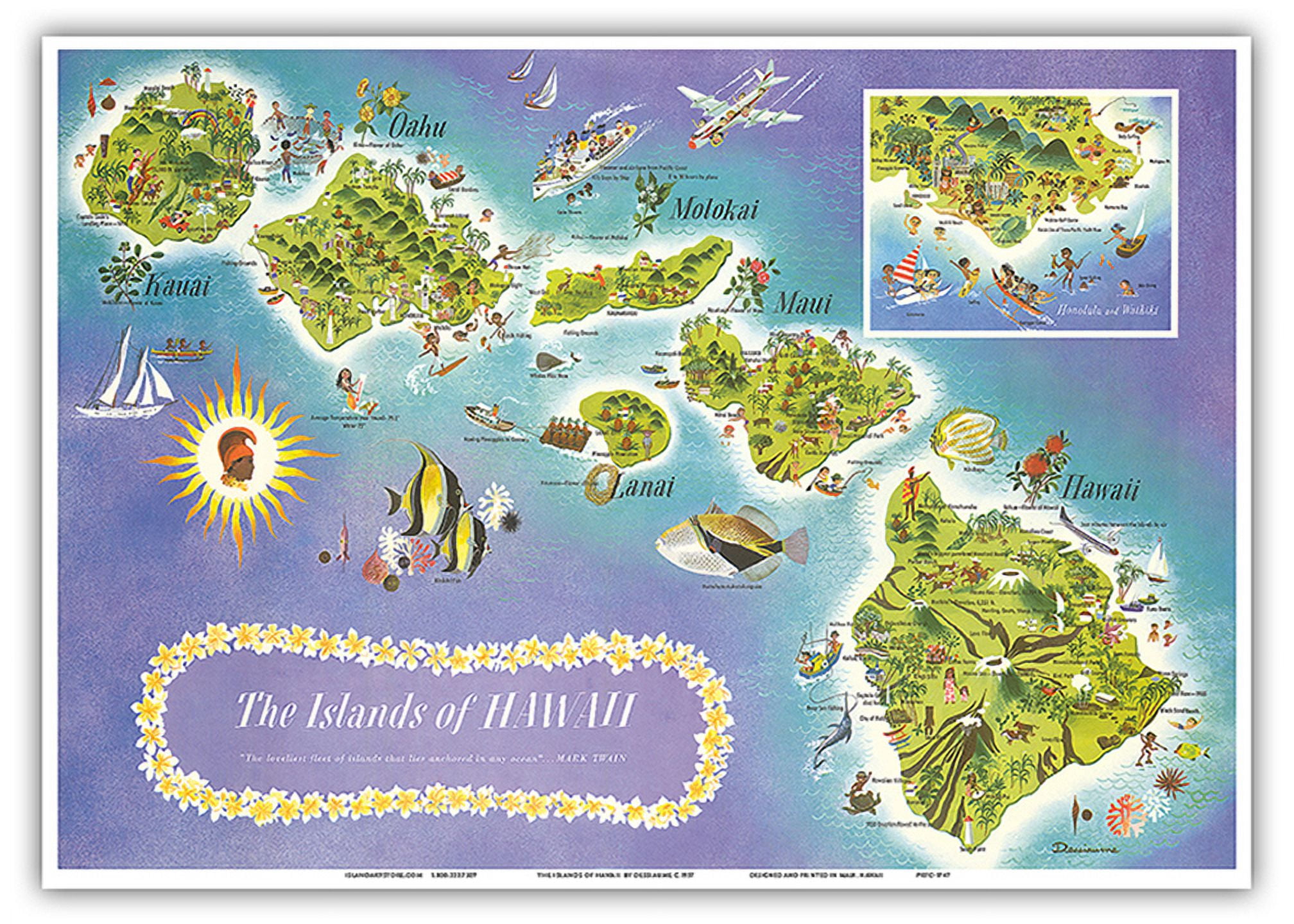 Map Islands of Hawaii - ‘The loveliest fleet of islands that lies ...