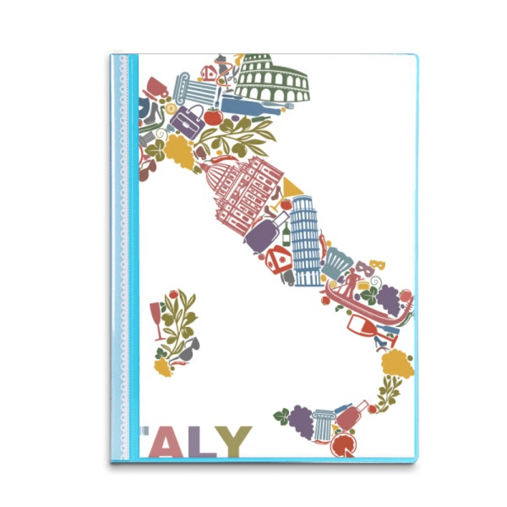 Map Italy Landmark National Flag Architecture Book Sheet Protectors ...