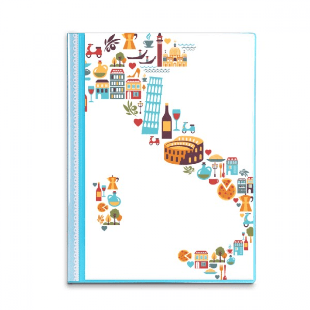 Map Italy National Flag Custom Landscape Book Sheet Protectors ...