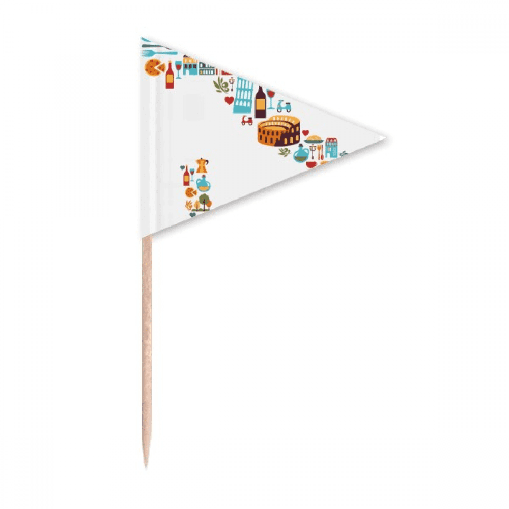 Map Italy National Flag Custom Landscape Toothpick Triangle Cupcake ...