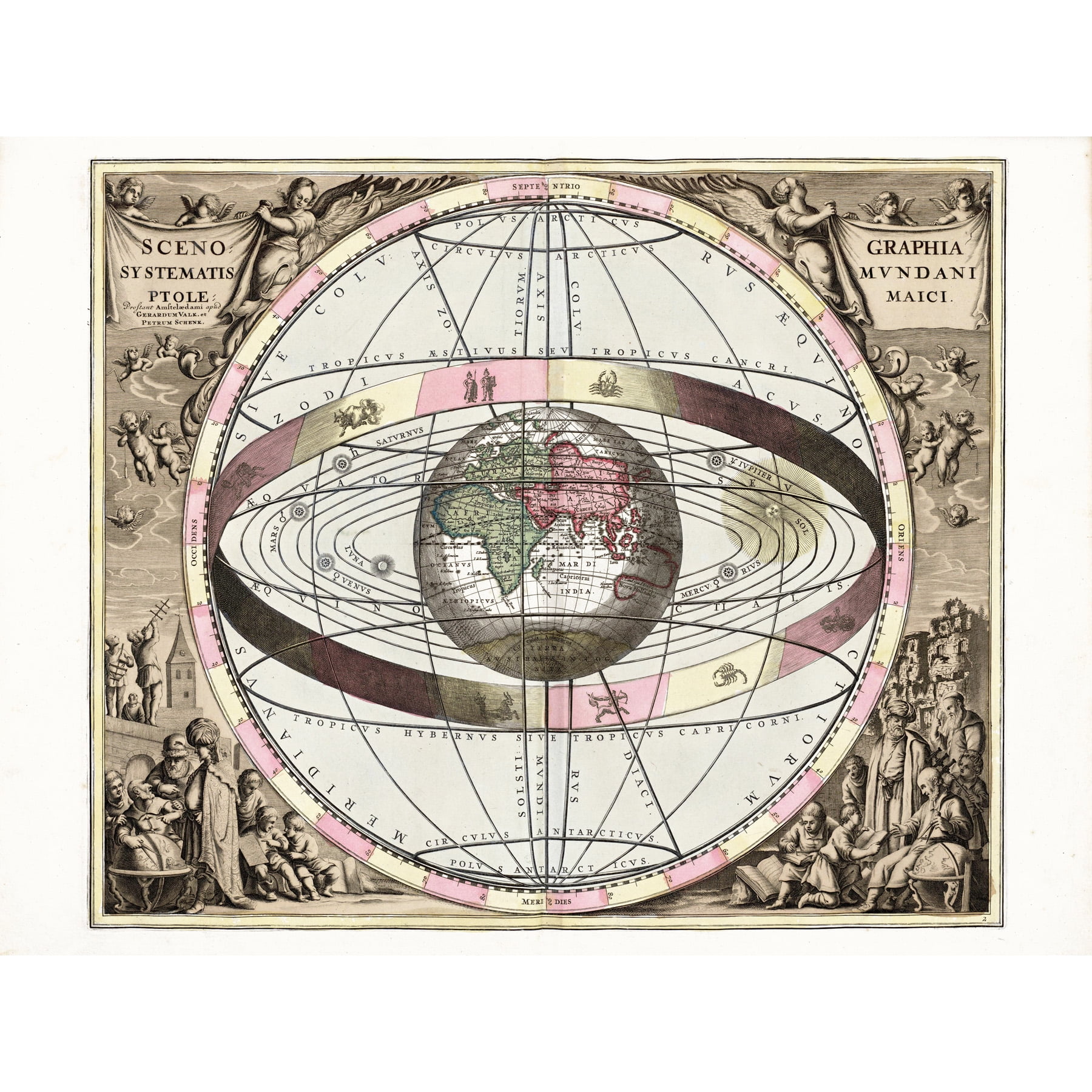 Map Keller 1708 Cosmic System Pictorial Earth World Extra Large XL Wall ...