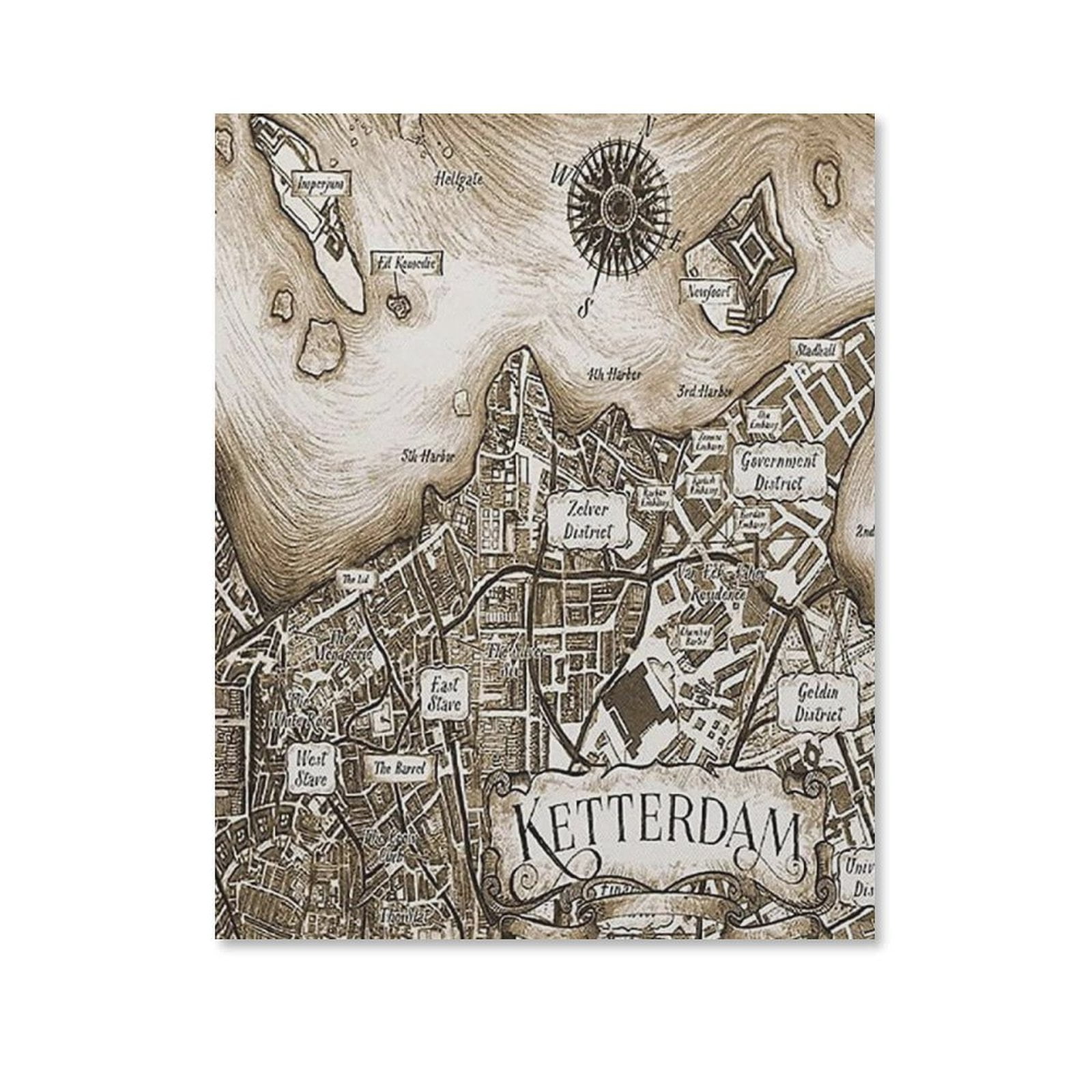 Map of Ketterdam Six of Crows Picture Poster Canvas Painting Creativity ...