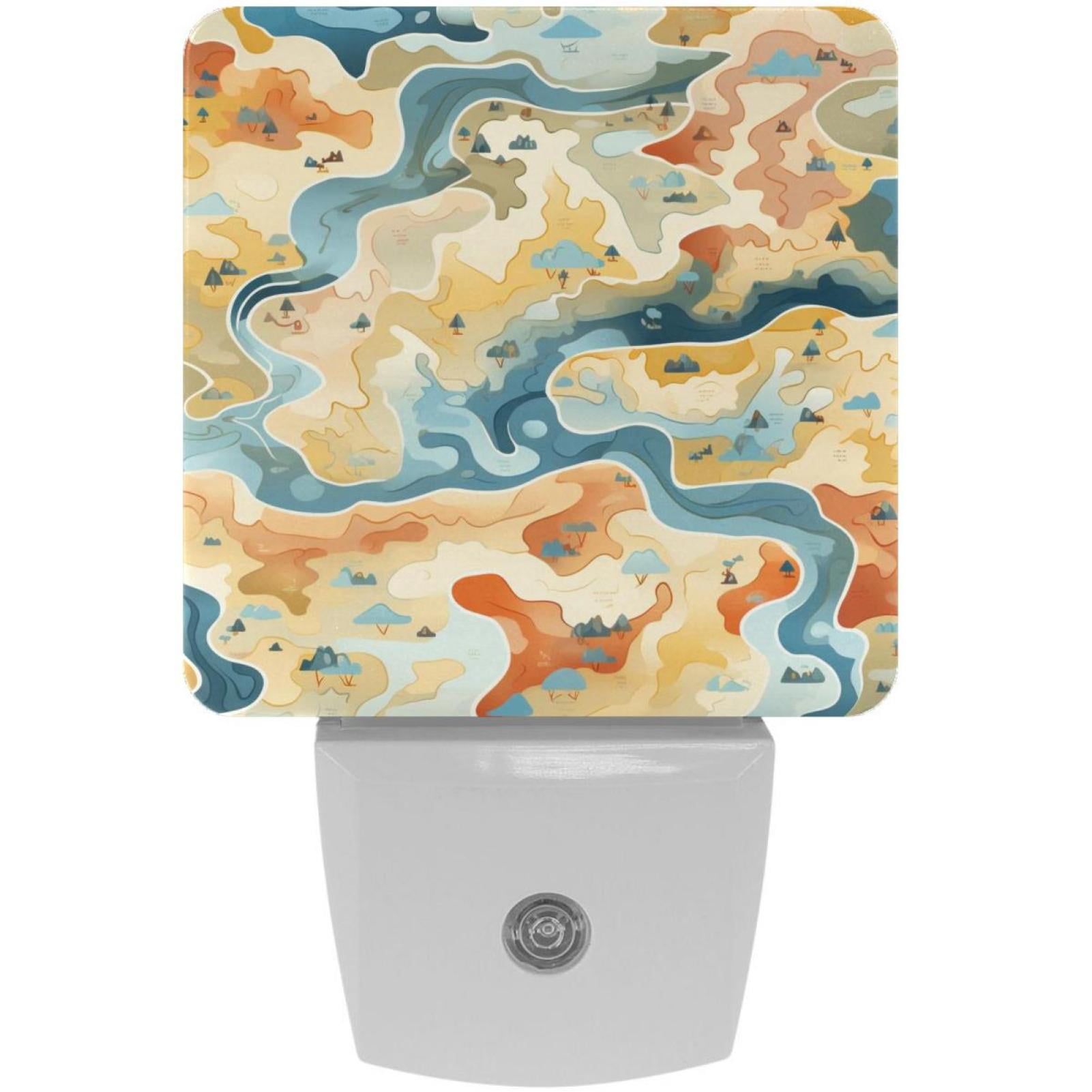 Map LED Square Night Light - Small and Bright Square-shaped LED Night ...