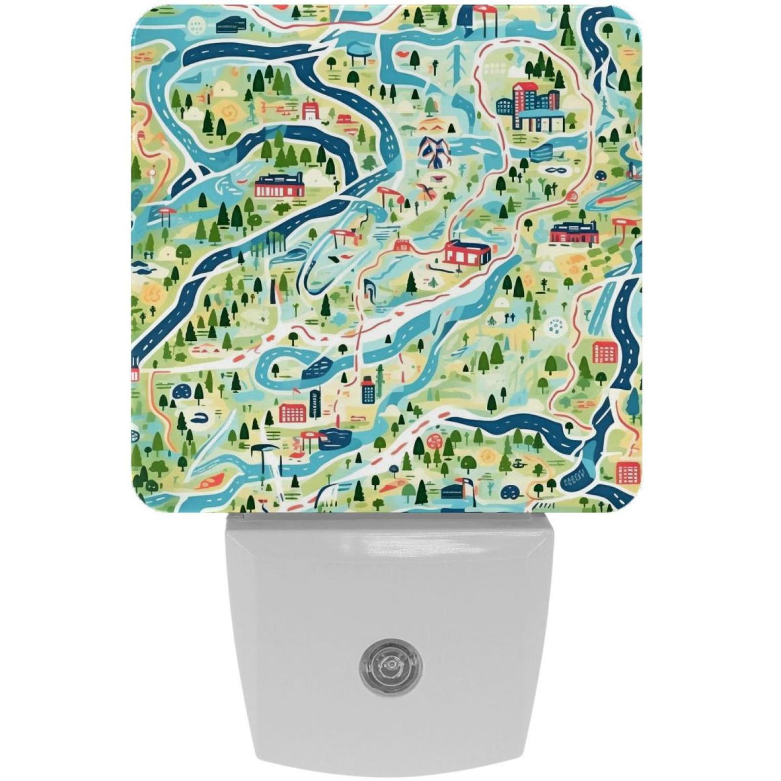 Map LED Square Night Lights - Compact and Multifunctional Illumination ...