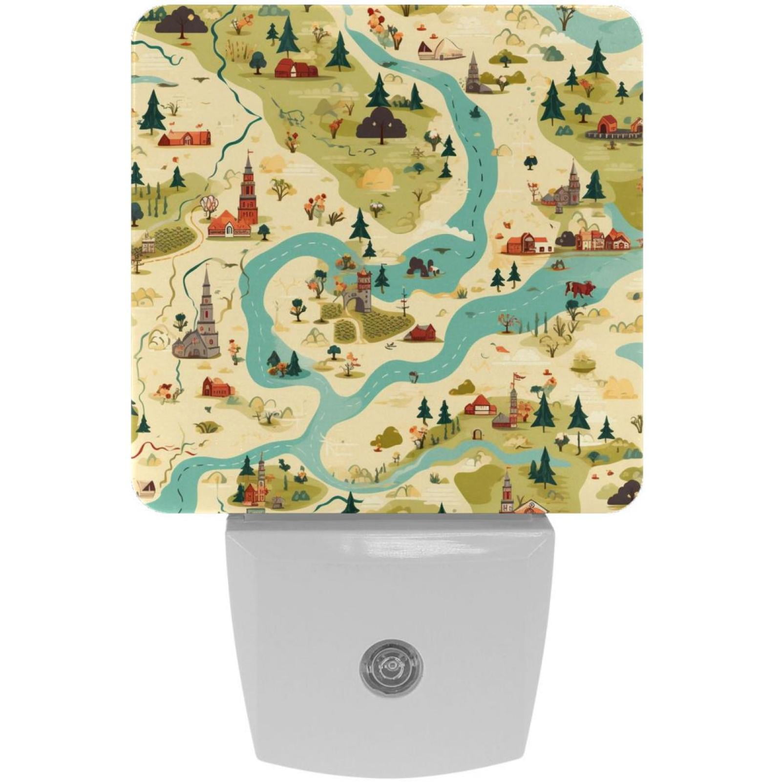 Map LED Square Night Lights - Compact and Multifunctional Illumination ...