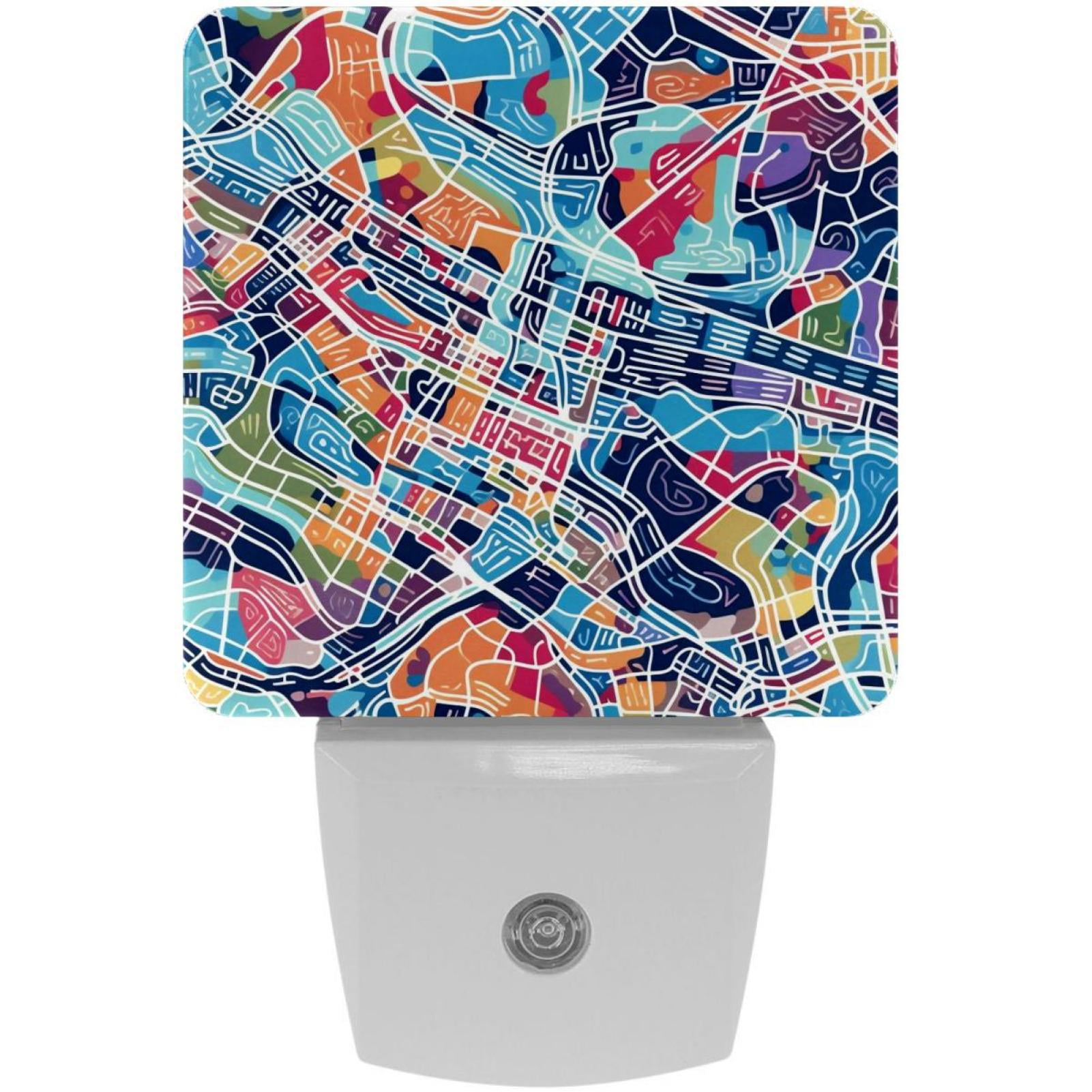 Map LED Square Night Lights - Energy Efficient and Sleek Design - for ...