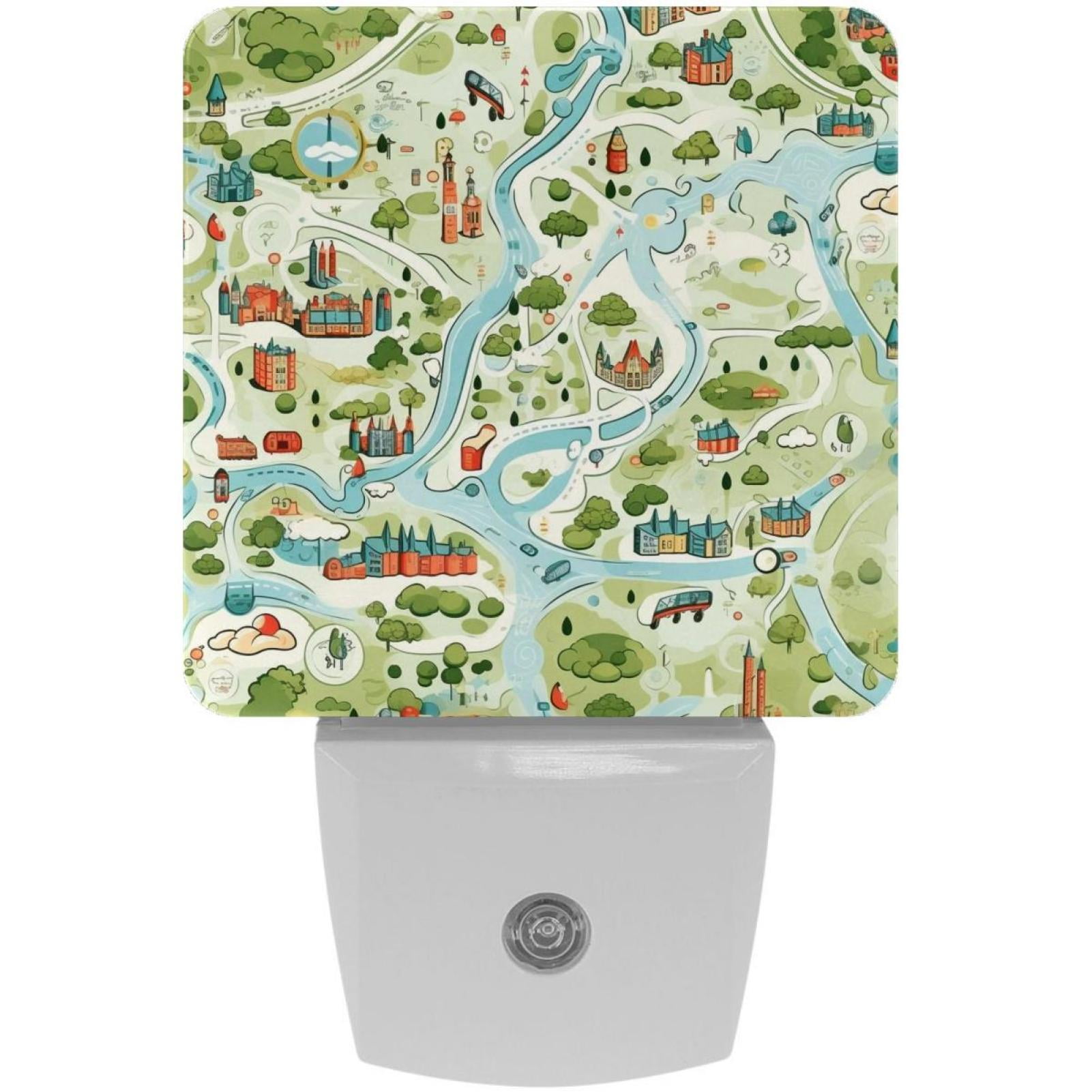 Map LED Square Night Lights - Energy Efficient and Sleek Design - for ...