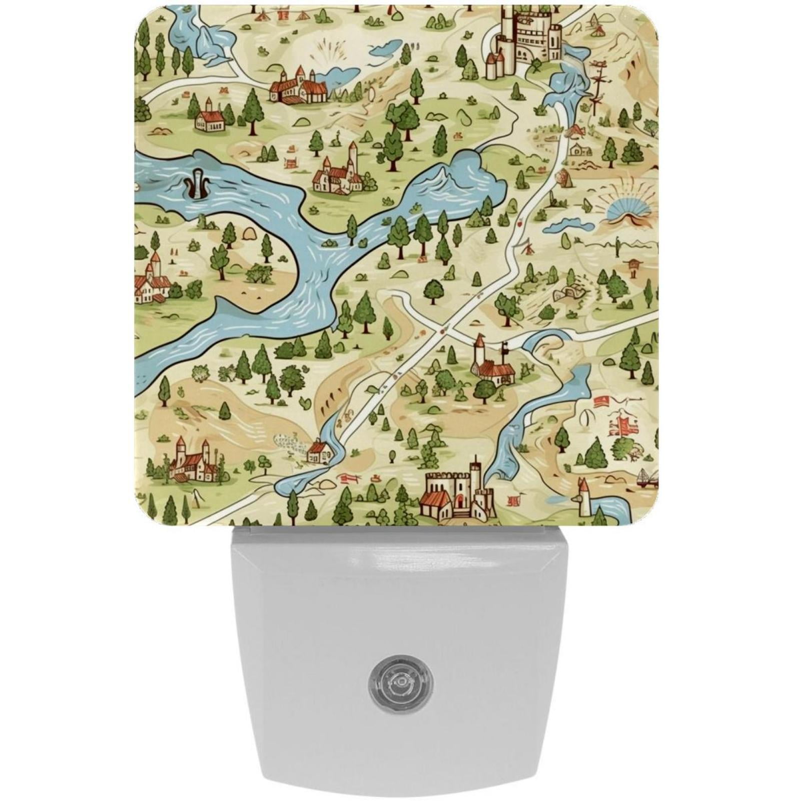 Map LED Square Night Lights - Energy Efficient and Stylish Decor for ...