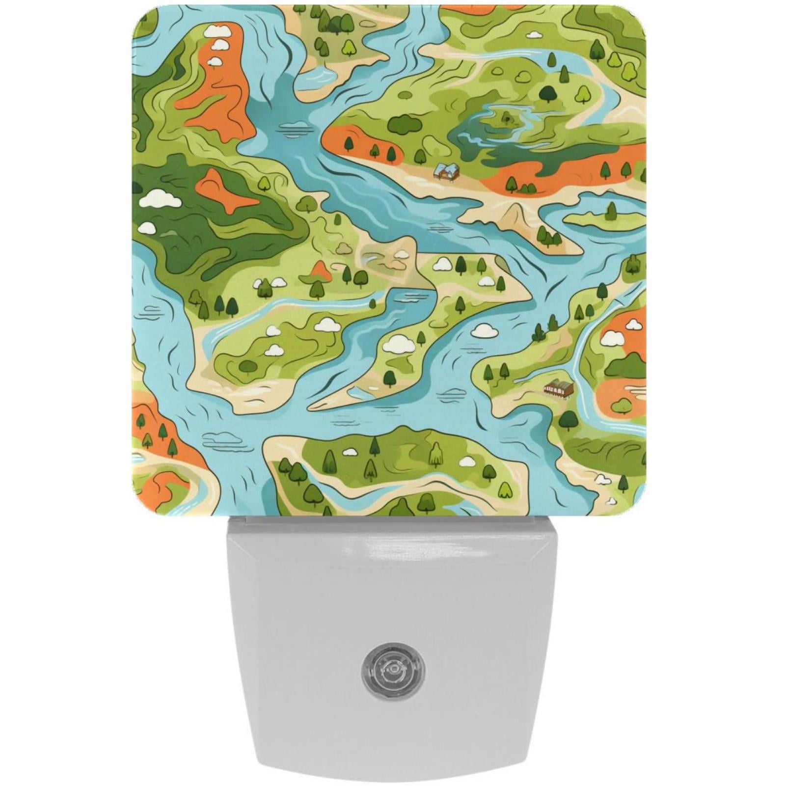 Map LED Square Night Lights - Modern and Versatile Plug-in Lighting ...