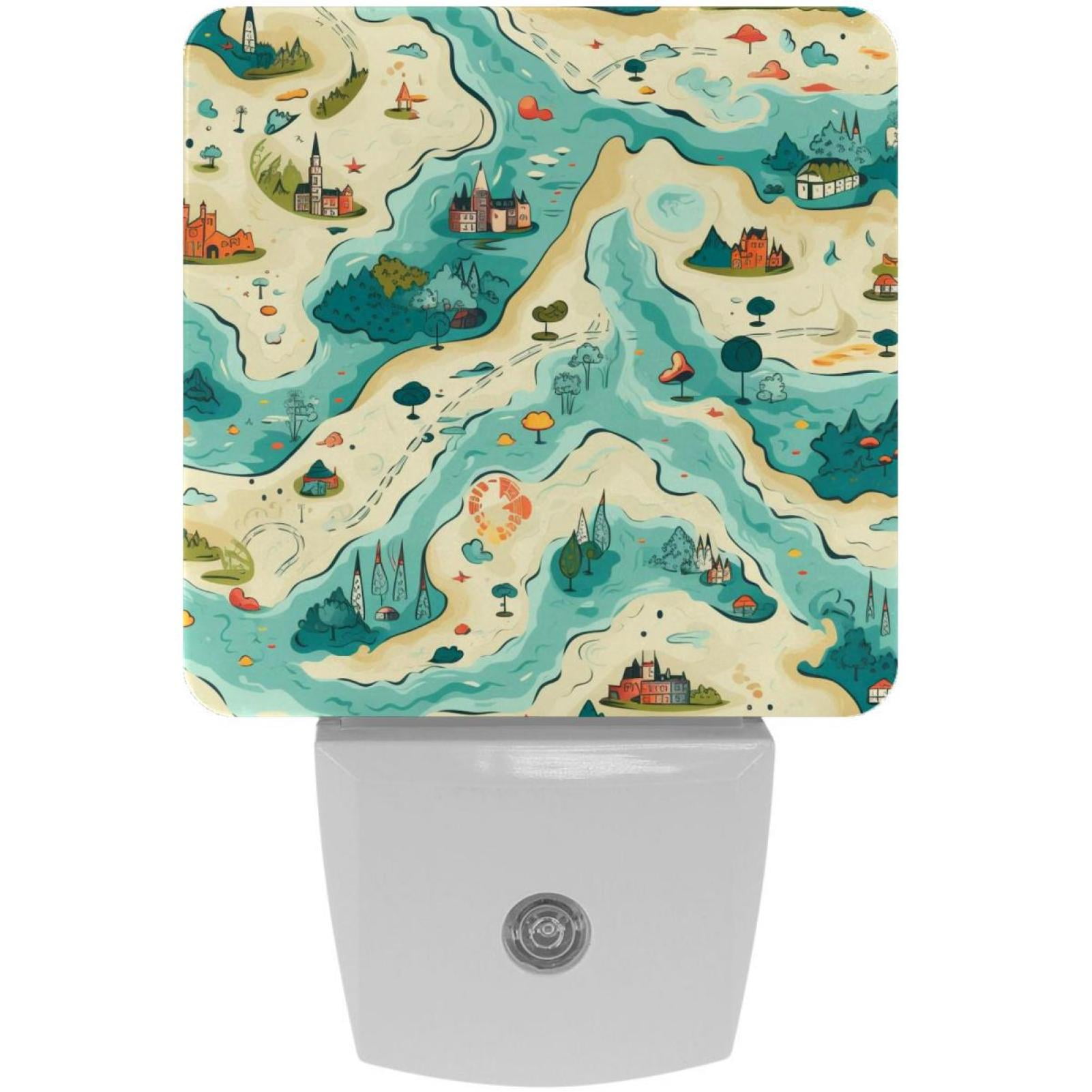 Map LED Square Night Lights - Stylish and Convenient Illumination for ...