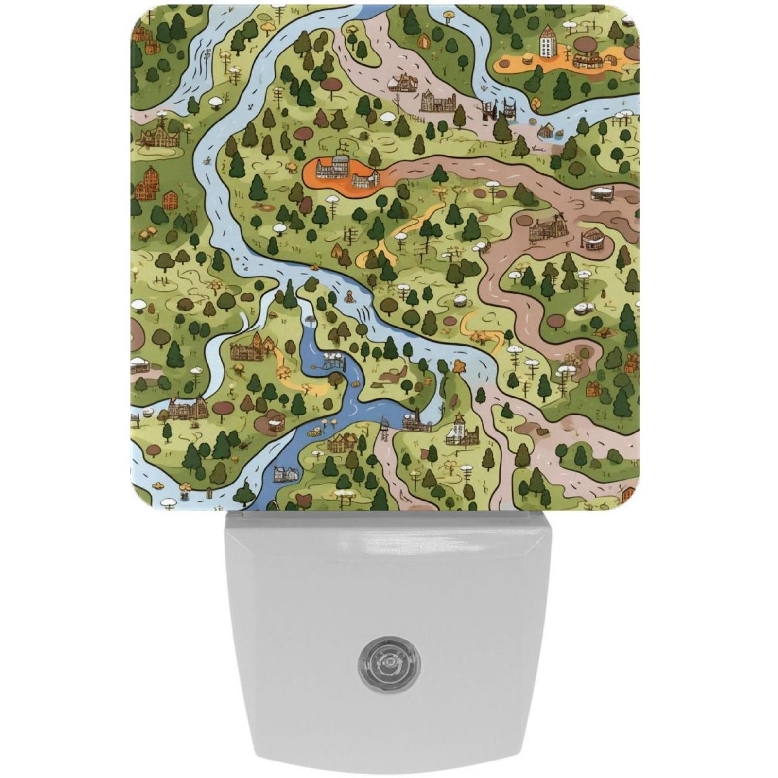 Map LED Square Night Lights - Stylish and Energy-Efficient Room ...