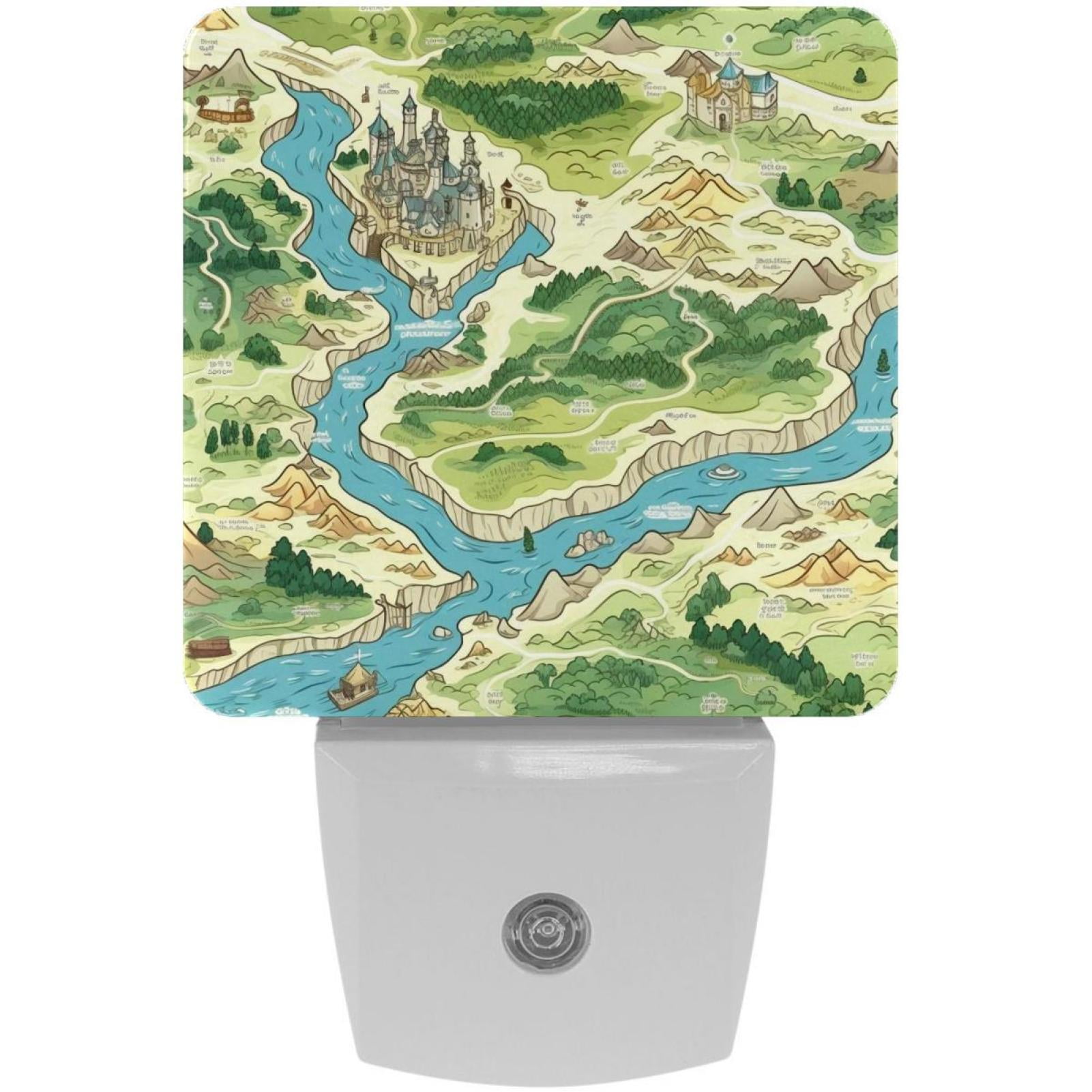 Map LED Square Night Lights - Stylish and Energy-Efficient Room ...