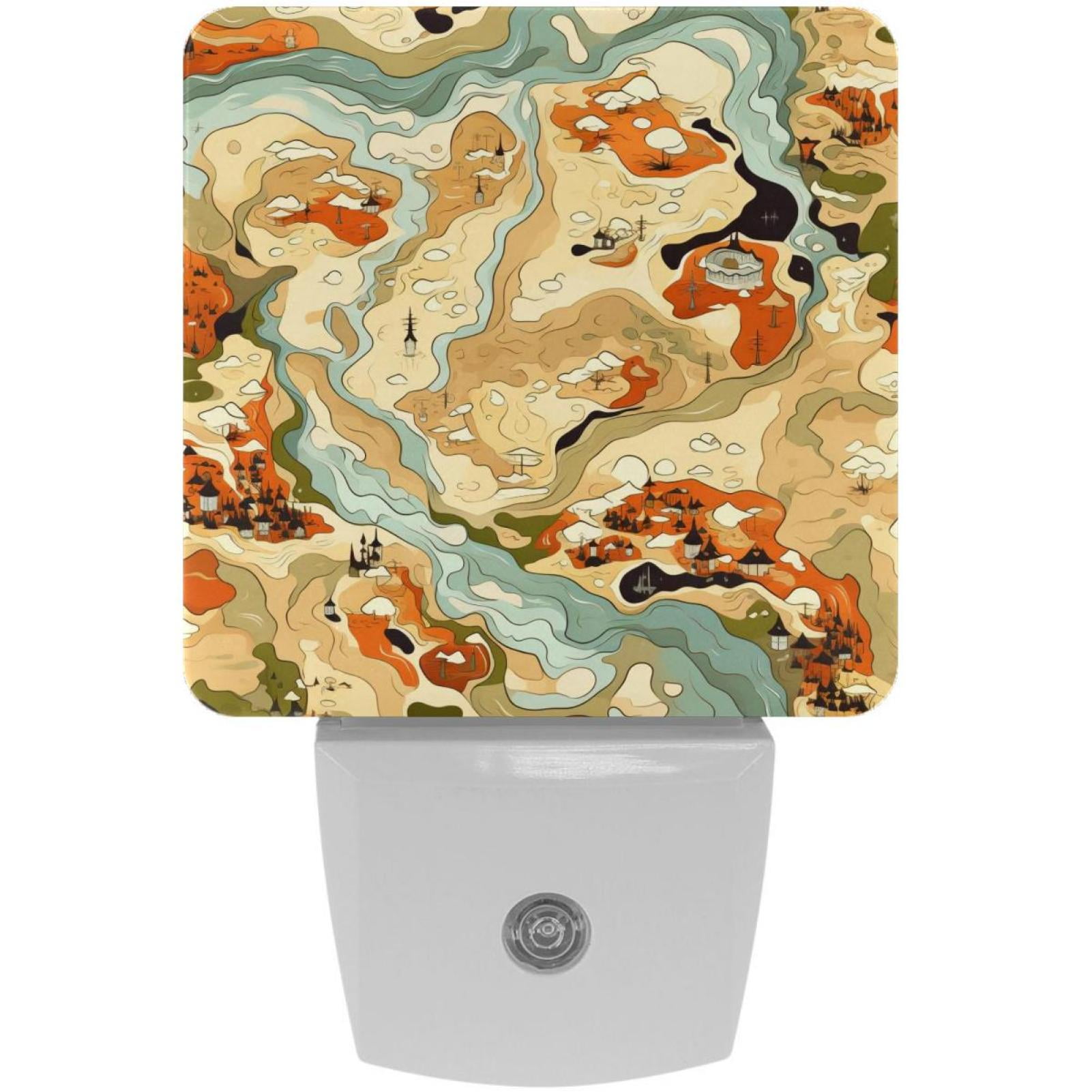 Map LED Square Night Lights - Stylish and Functional Nightlight for ...