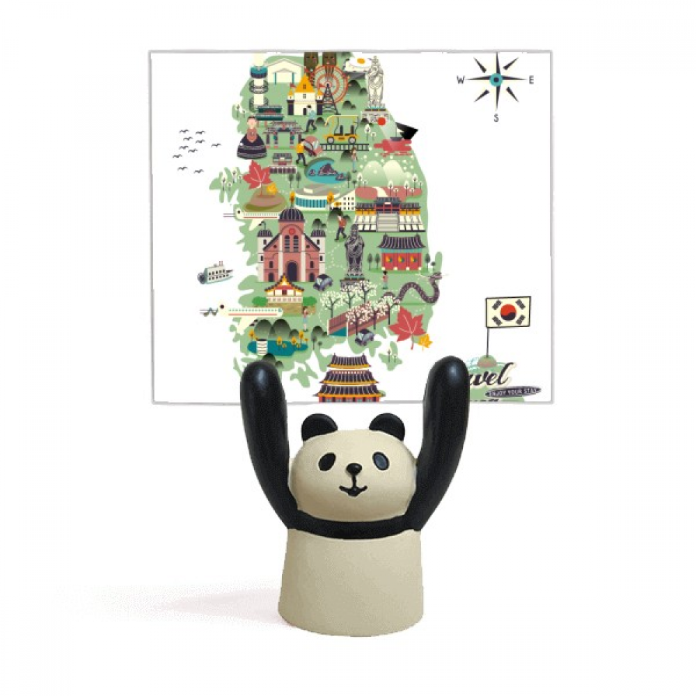 Map Landmarks of Korea Art Deco Fashion Memo Holder Cartoon Animal Panda Stand Decoration ...
