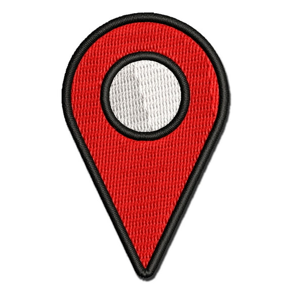 Map Location Symbol Applique Multi-Color Embroidered Iron-On Patch - 2. ...