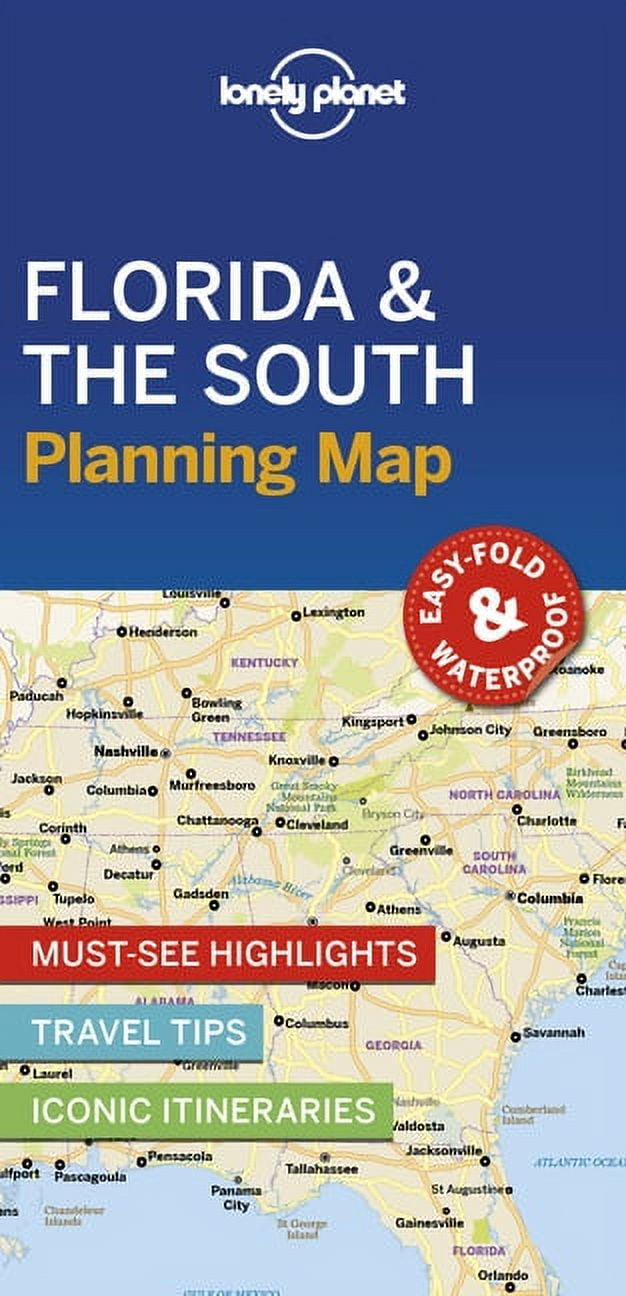 Map Lonely Planet Florida & the South Planning Map, (Paperback ...