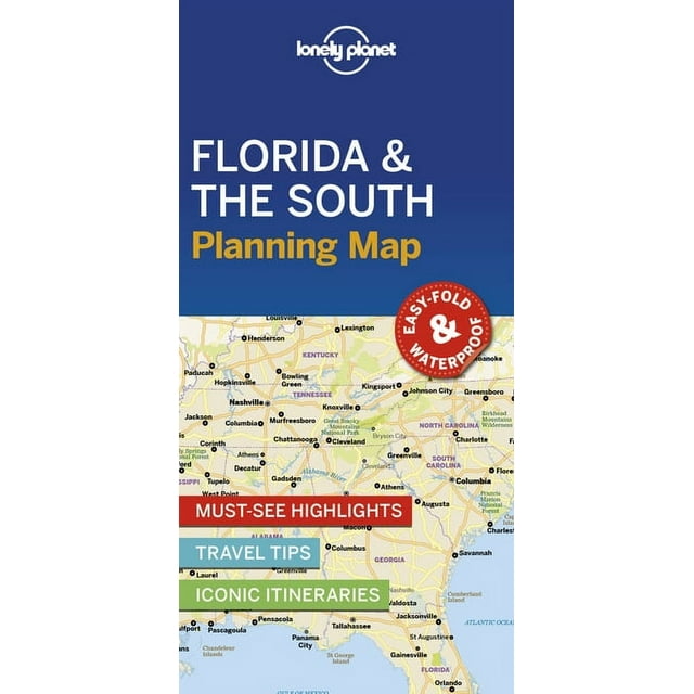 Map Lonely Planet Florida & the South Planning Map, (Paperback ...