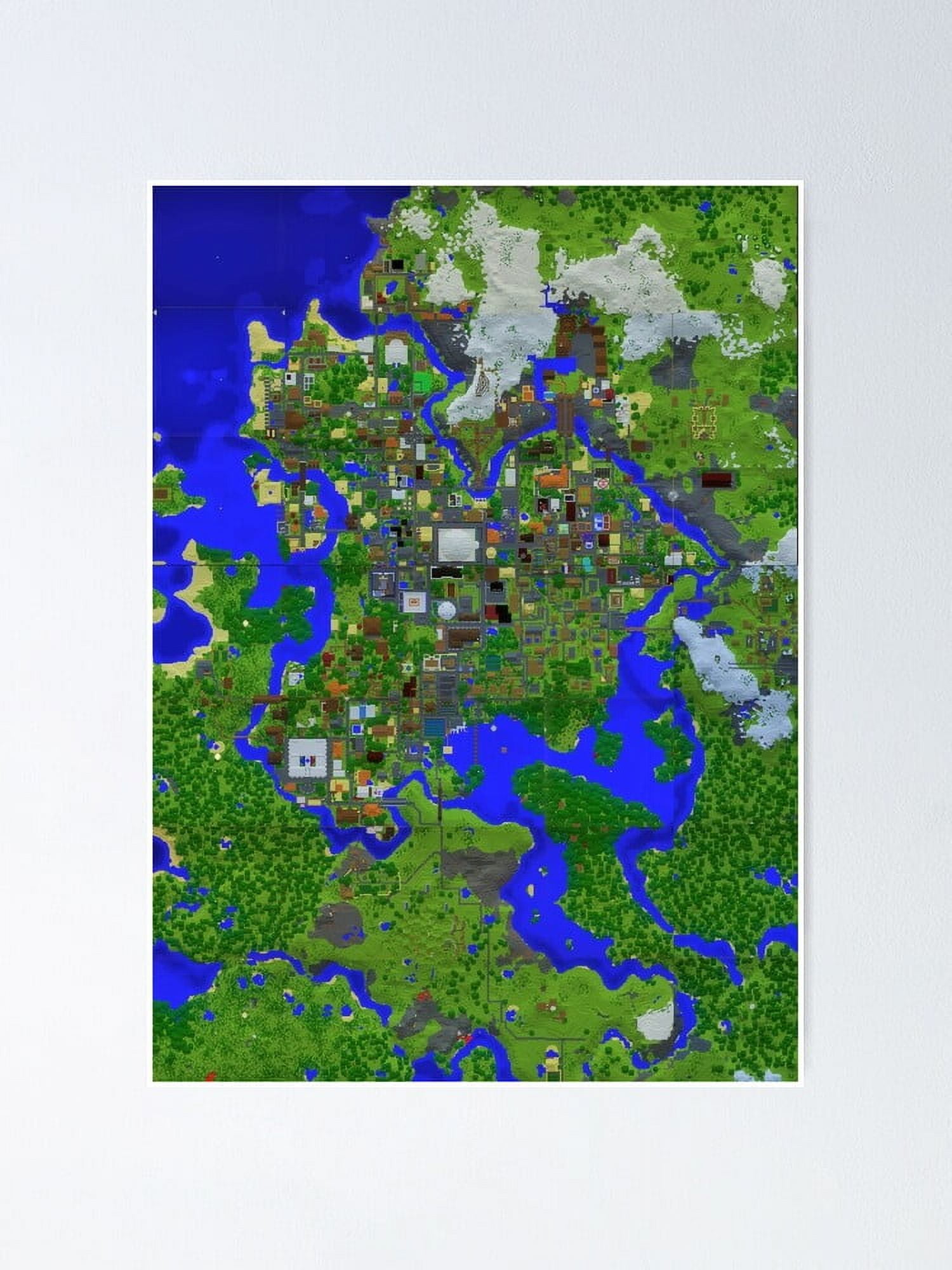 Map Minecraft Poster - Walmart.com