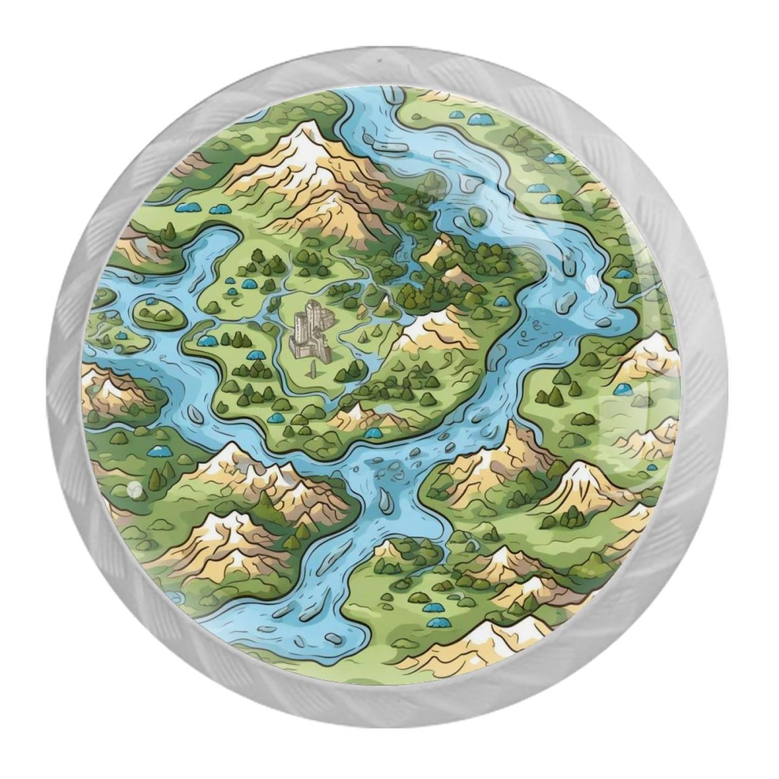 Map Mountain Rive Custom Drawer Knobs - Transparent Cabinet Knobs ABS ...