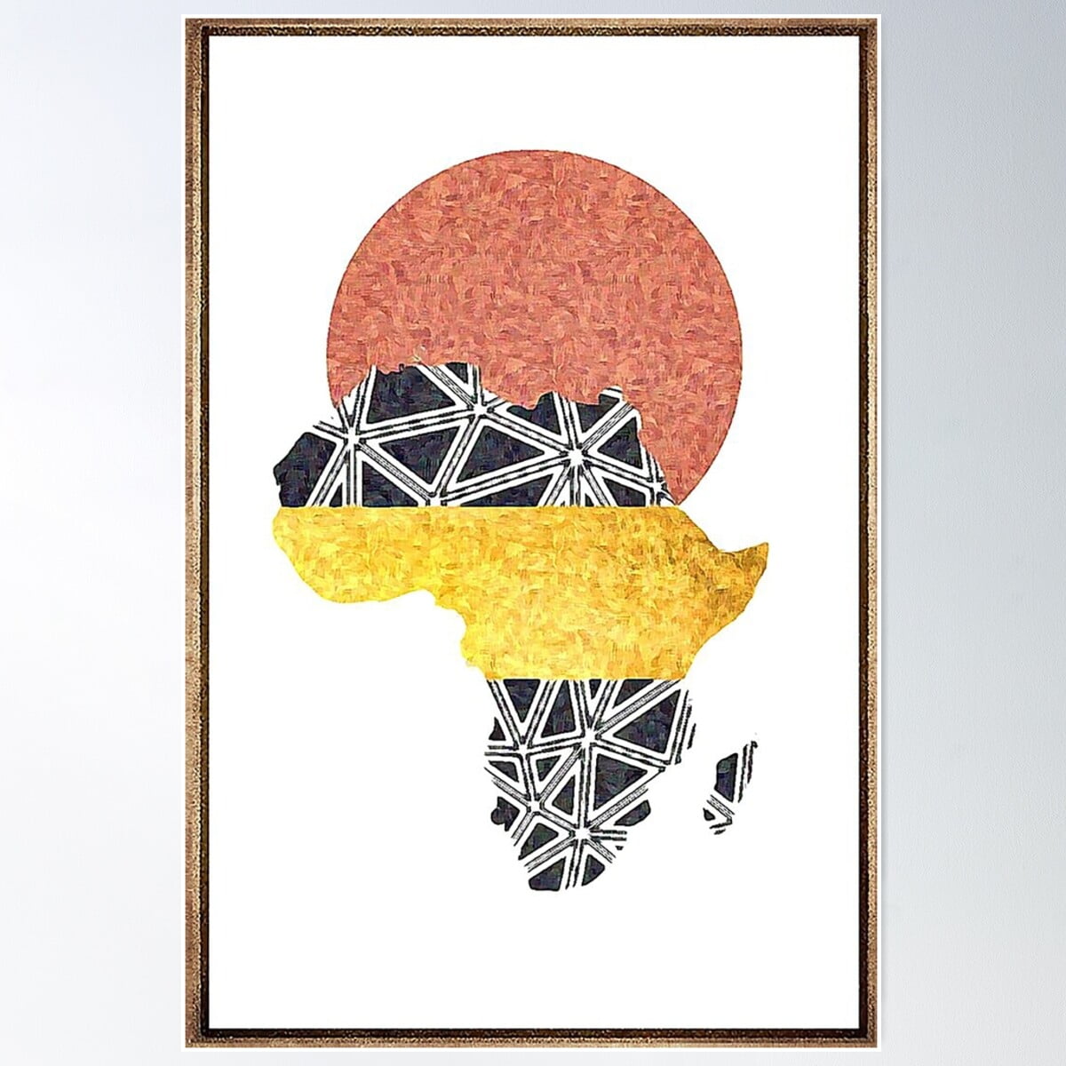 Map Of Africa Poster Wall Art, Modern Wall Decor For Living Room ...