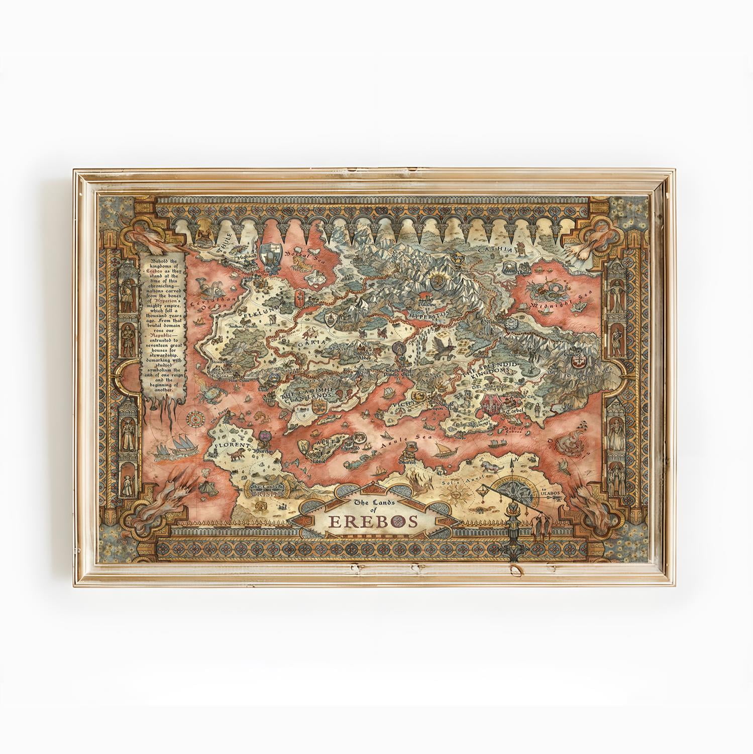 Map Of Blackbirds Erebos Semilla Wall Art, Old Maps Wall Art ...