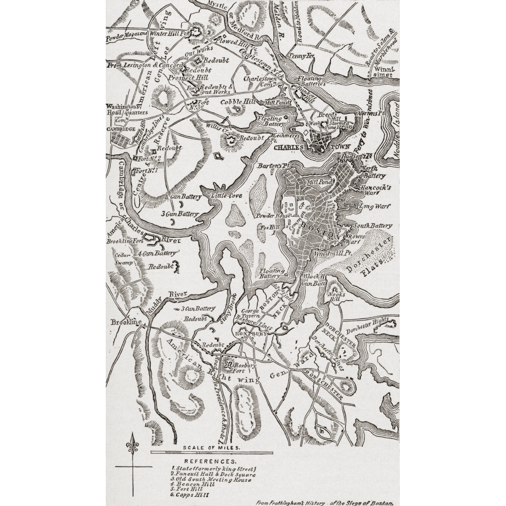 Map Of Boston And Its Environs In 1775-1776. From The History Of Our ...