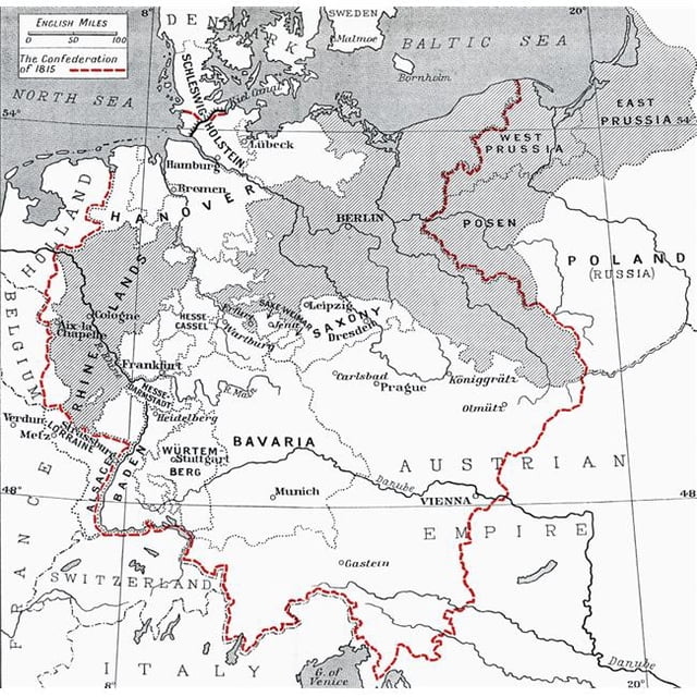 Map Of Germany In 1815. From The Book Europe In The Nineteenth Century ...