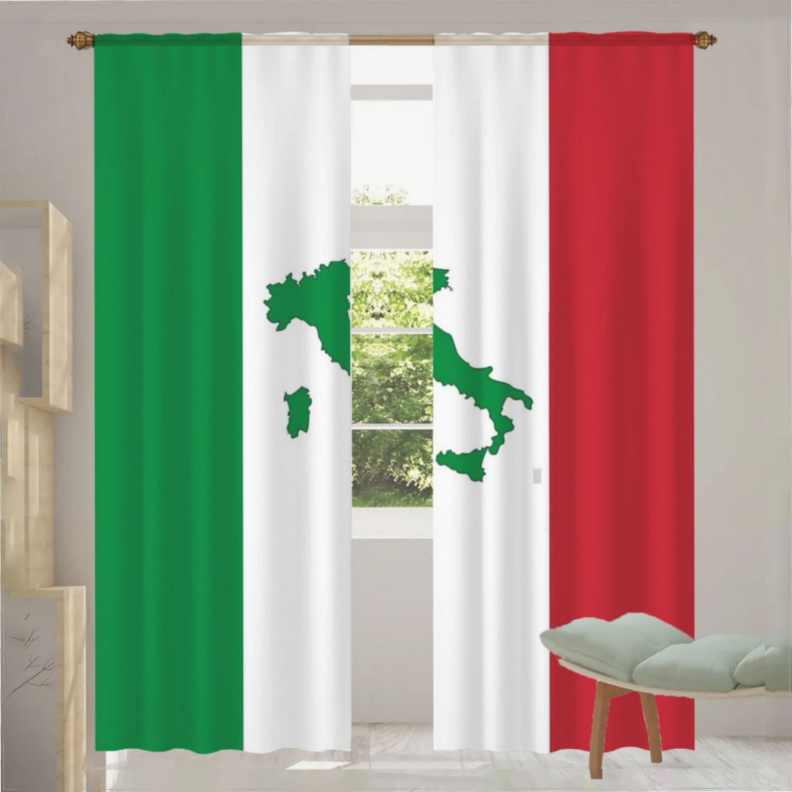 Map Of Italy - Italian Flag Curtains for Living Room Bedroom Decor ...