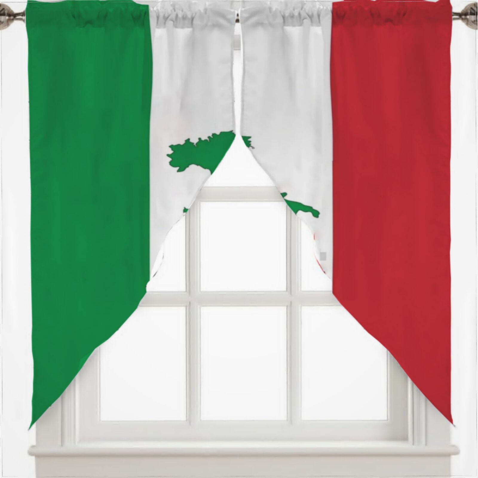 Map Of Italy - Italian Flag Swag Valances For Windows 2 Pack For ...