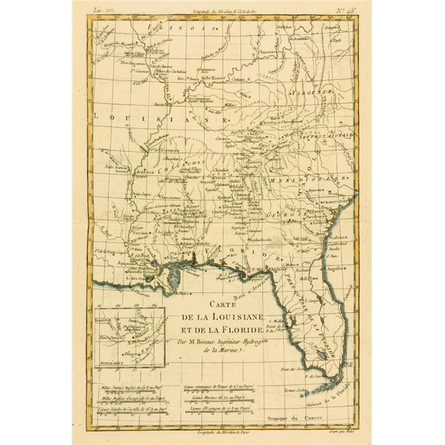 Map Of Louisianna And Florida Circa.1760. From _Atlas De Toutes Les ...