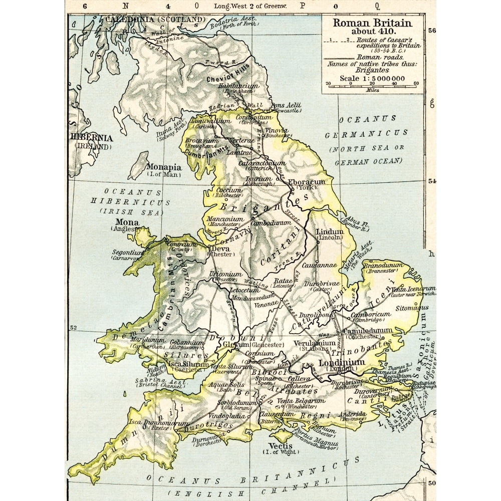 Map Of Roman Britain C. 410. From Historical Atlas Published 1923. by ...